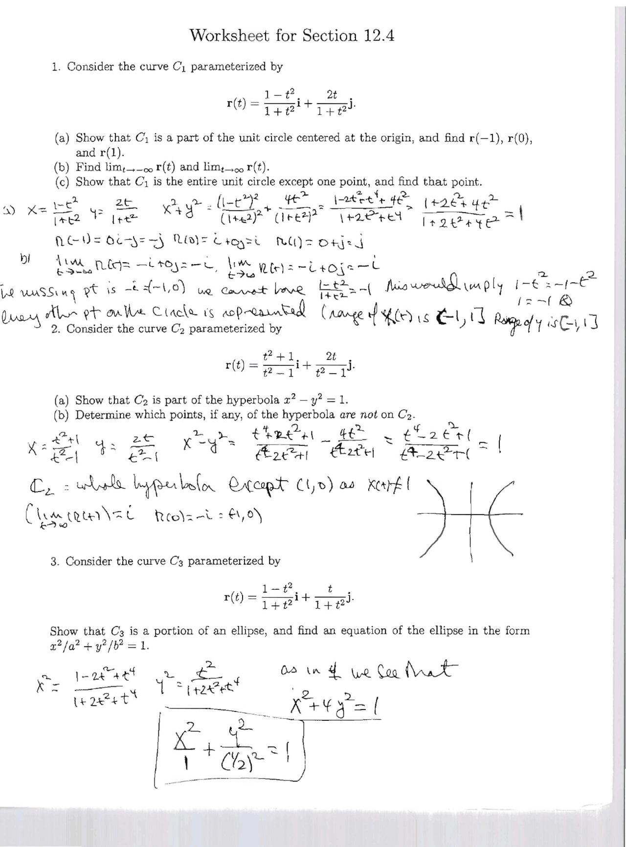 3 Solved Problems To Find The Limits Worksheet Math 241 Docsity
