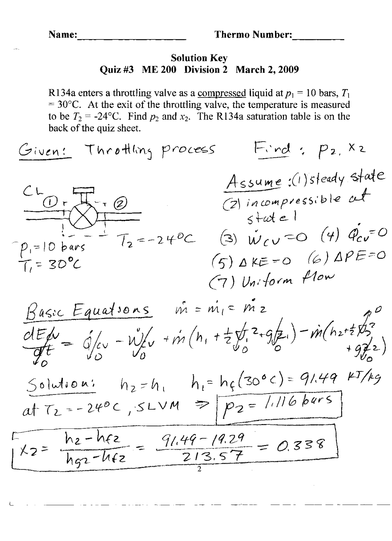 Solution of Quiz 3 on Thermodynamics I | ME 20000 | Quizzes ...