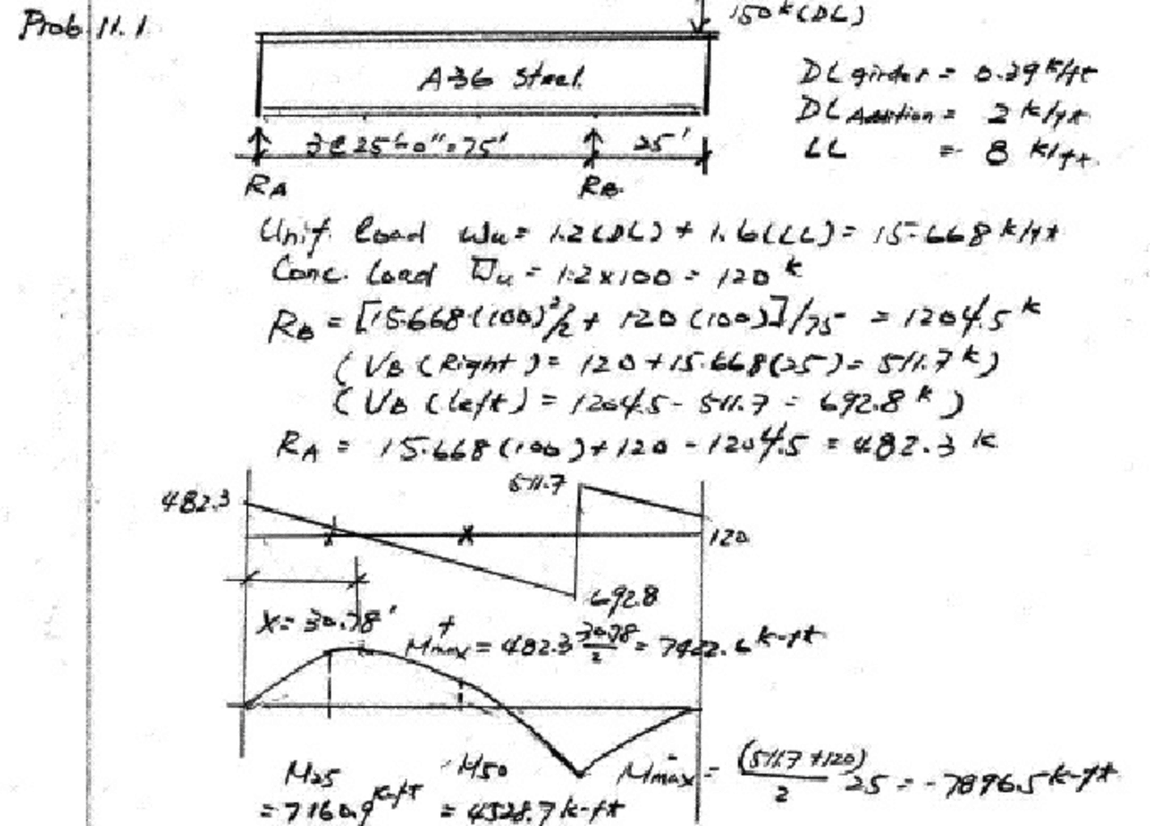 Solved Problem Steel Structures I Lecture Notes Ence 710 Docsity