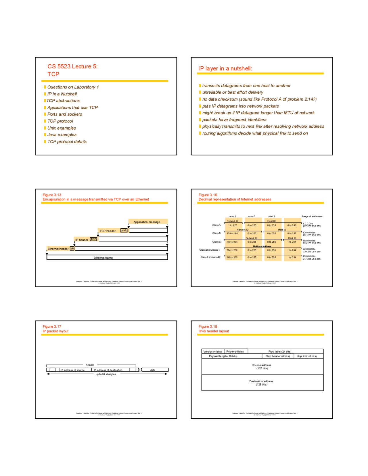 Lecture Slides On Tcp Operating Systems Cs 5523 Docsity