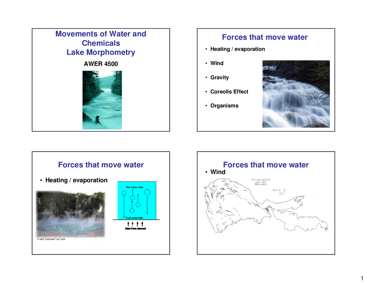 Movements Of Water And Chemicals Lake Morphometry Lecture Slides