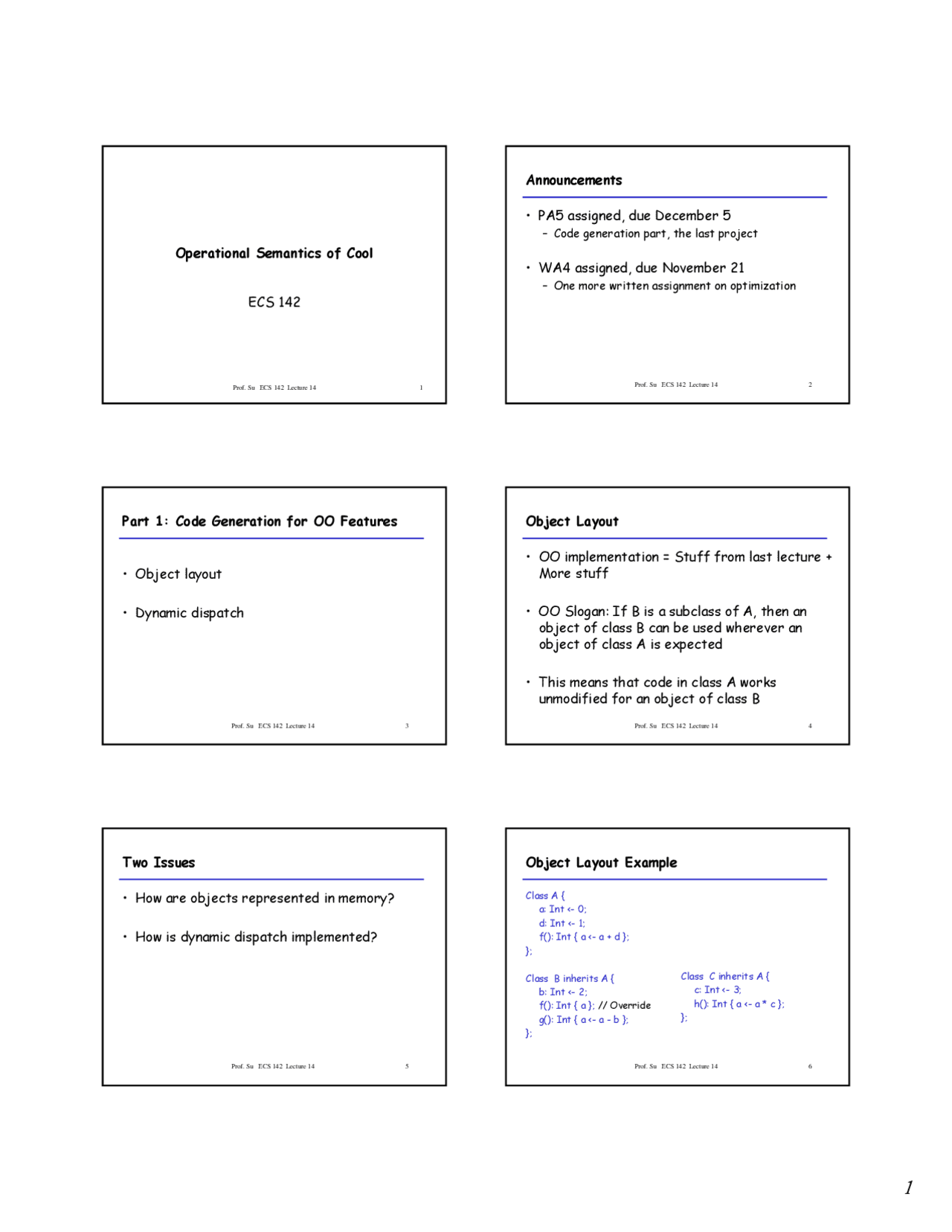 Slides On Operational Semantics Of Cool Ecs 142 Docsity