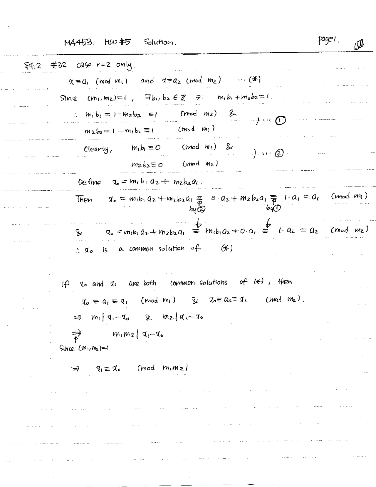 Solutions To Homework 5 Elements Of Algebra I Ma 45300 Docsity