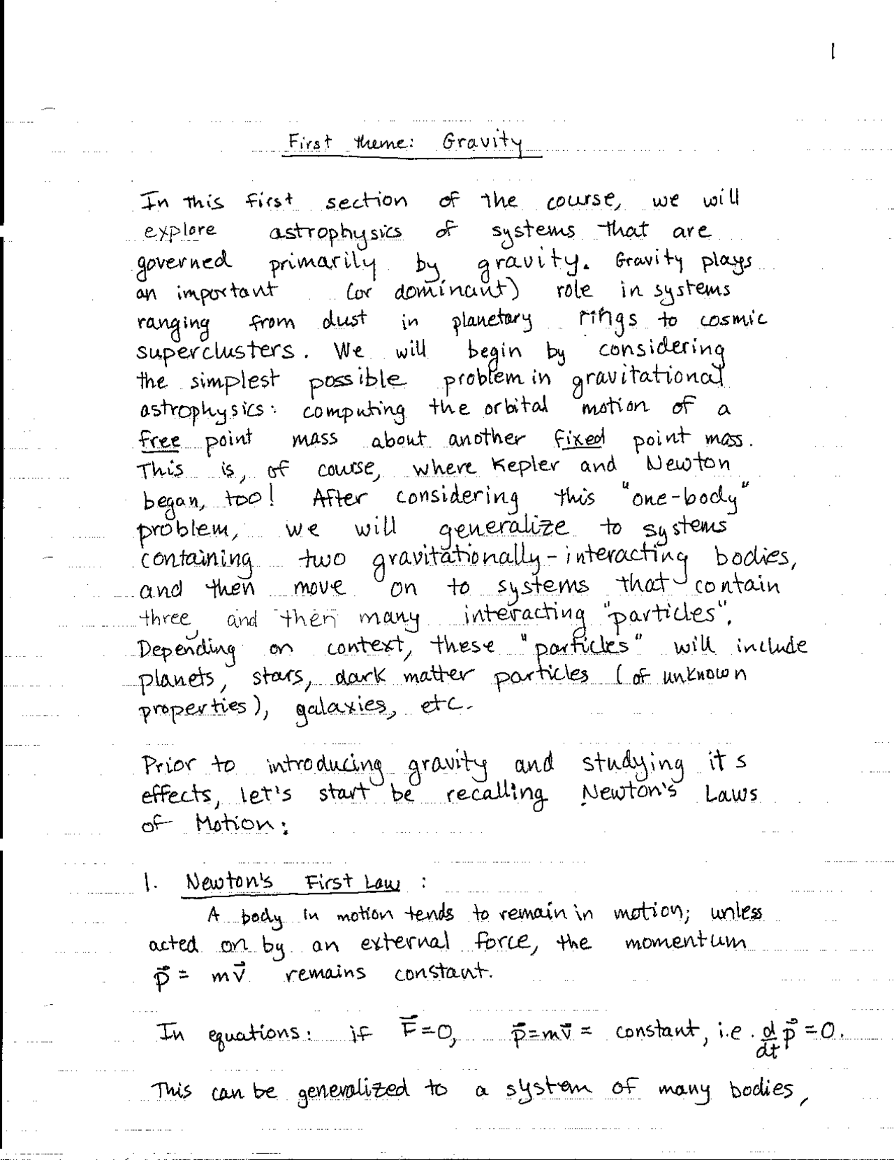 Handwritten Notes on Gravity | Theoretical Astrophysics | ASTR 320 ...