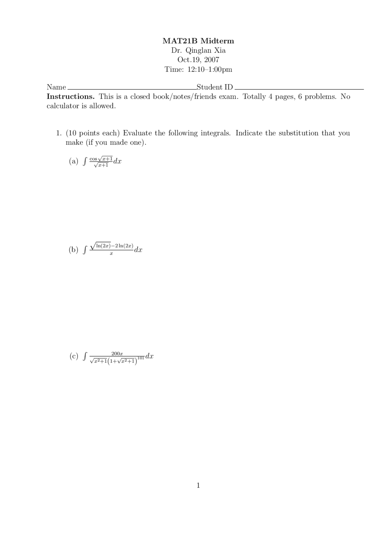 Solved Questions To Indicate Substitution Functions Midterm Exam