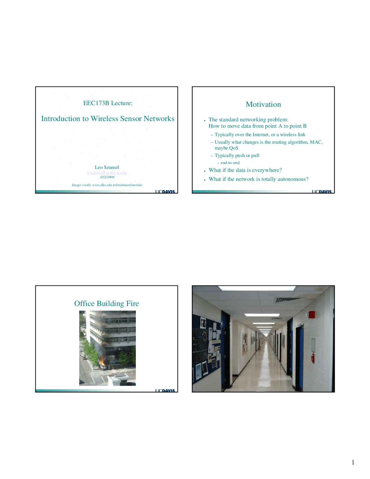 Introduction To Wireless Sensor Networks Lecture Slides Eec 173b