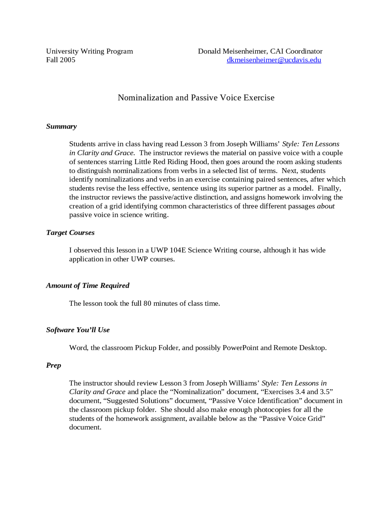 Nominalization and Passive Voice Exercise | UWP 104E | Assignments ...