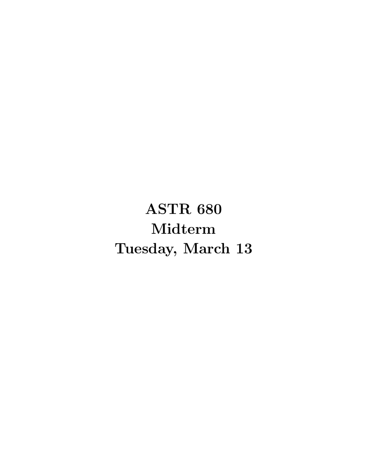 Midterm Exam Review High Energy Astrophysics Astr 680 Docsity