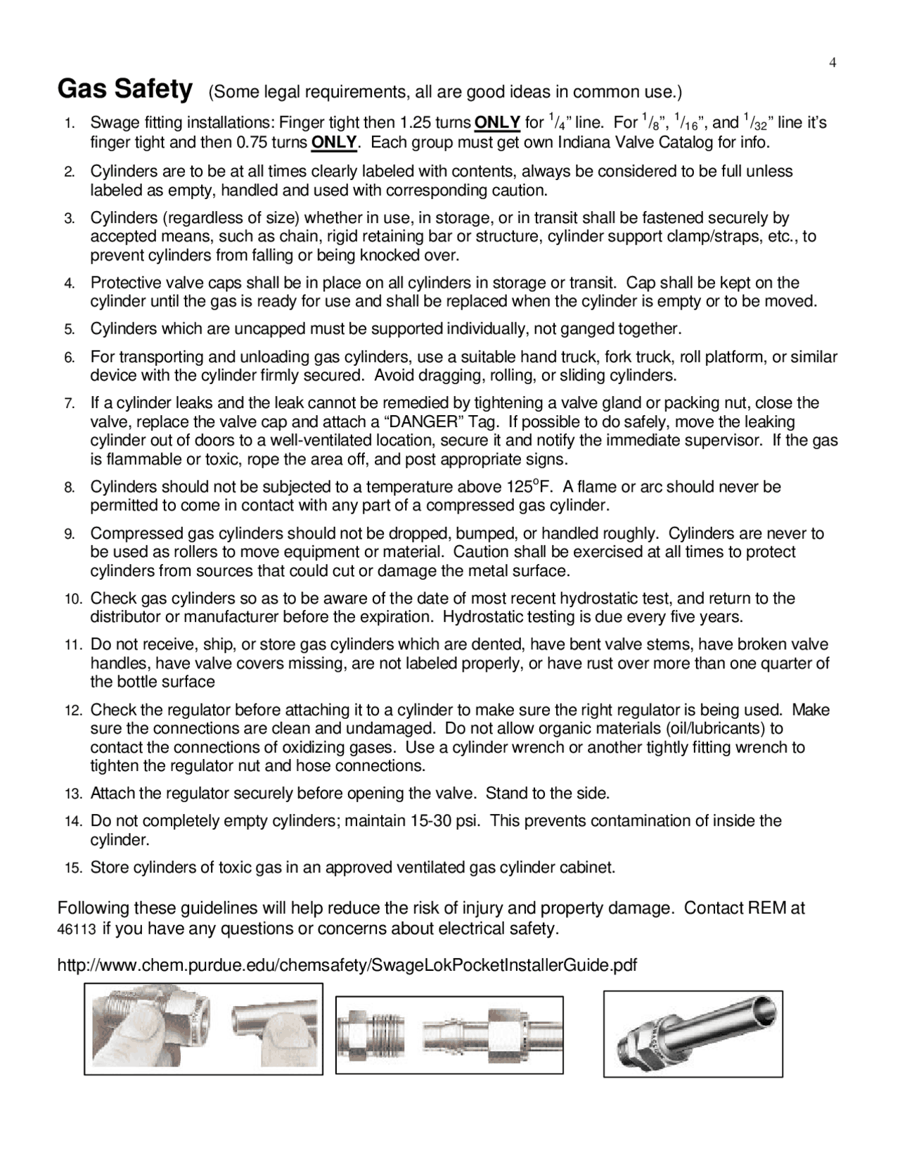 Gas Safety Experimental Chemistry Ii Chem C1260 Docsity
