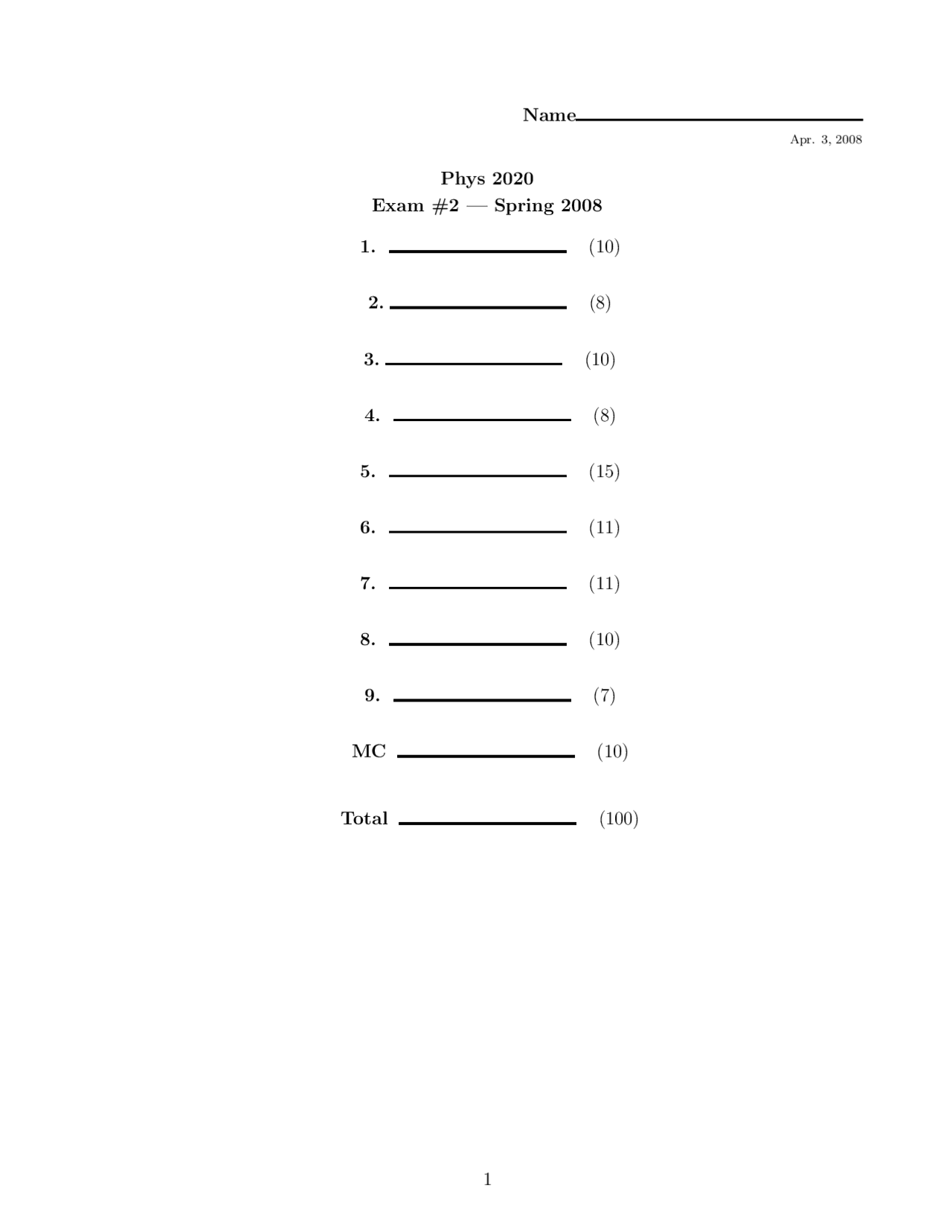 Exam 2 Questions With Solutions Algebra Based Physics Ii Phys 2020