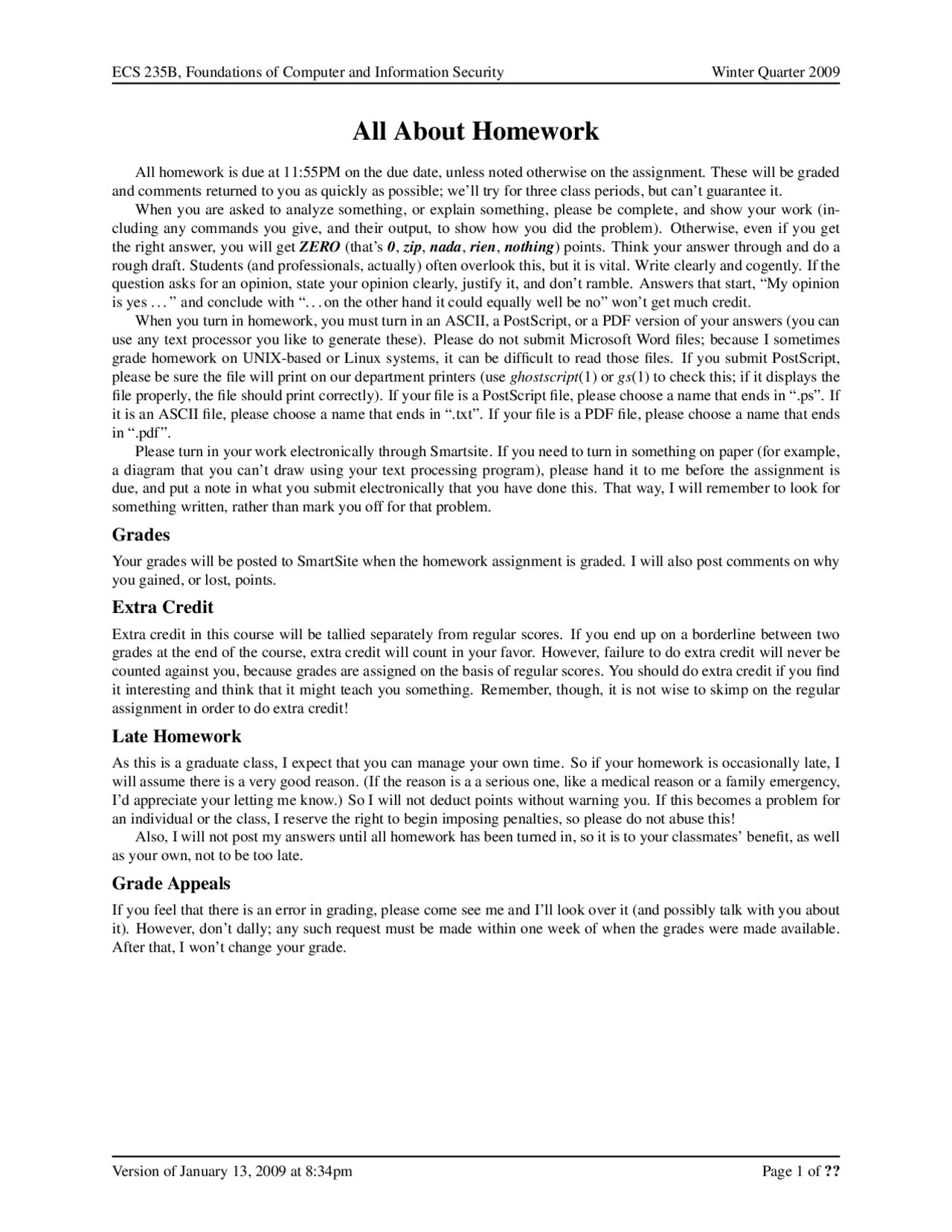 All About Homework Computer And Information Security Ecs 235a Docsity