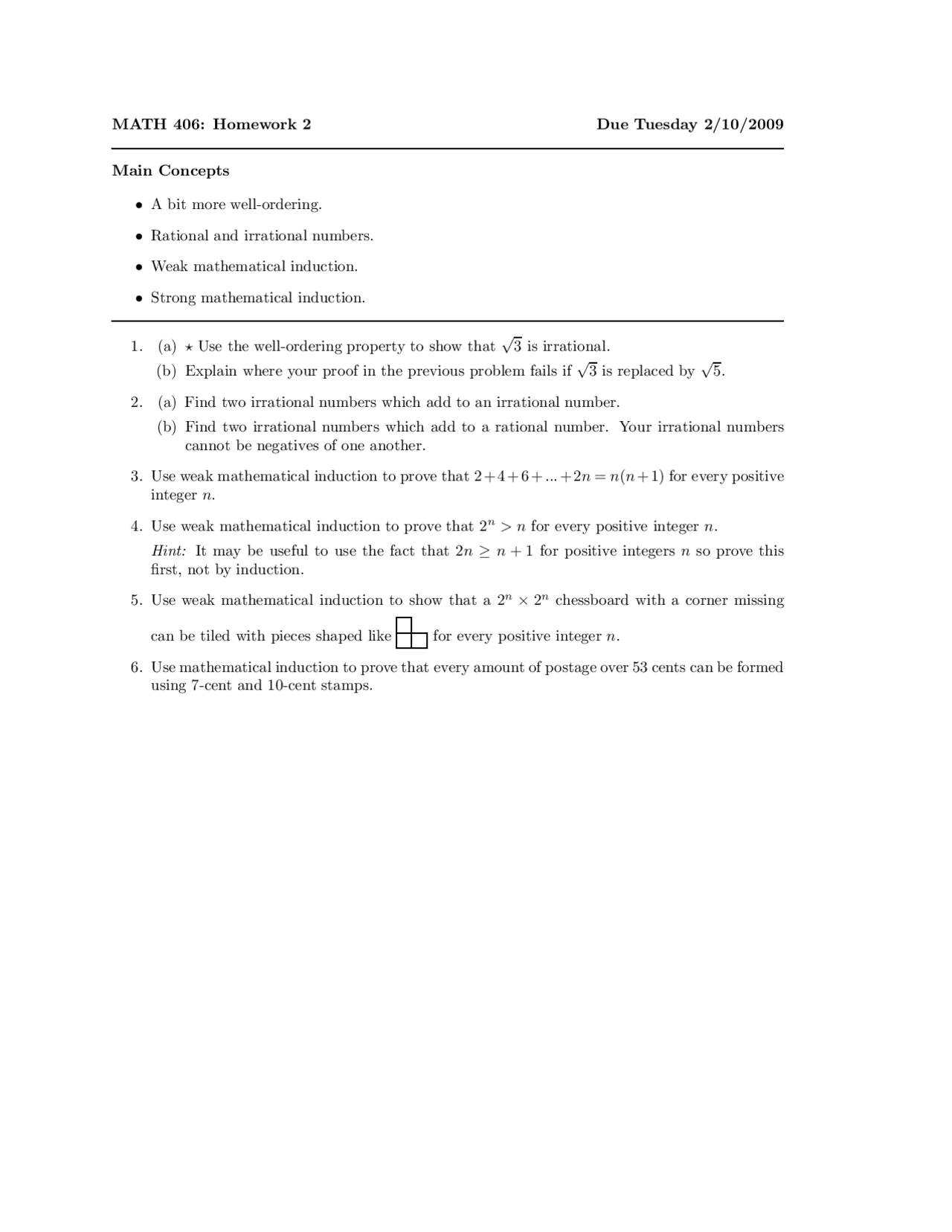 Homework 2 Introduction Number Theory Math 406 Docsity