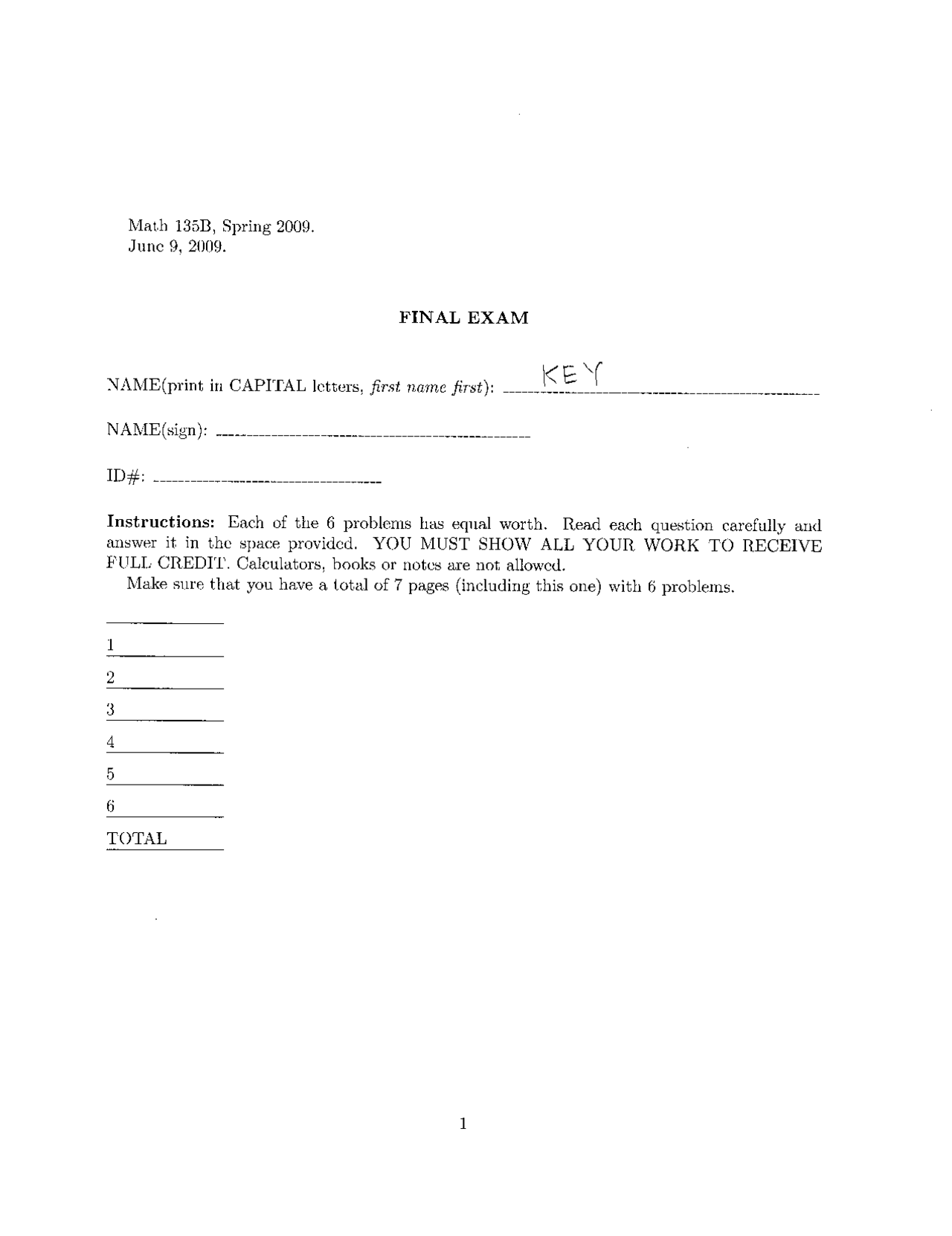 6 Problems On Stochastic Process Final Exam Mat 135b Docsity