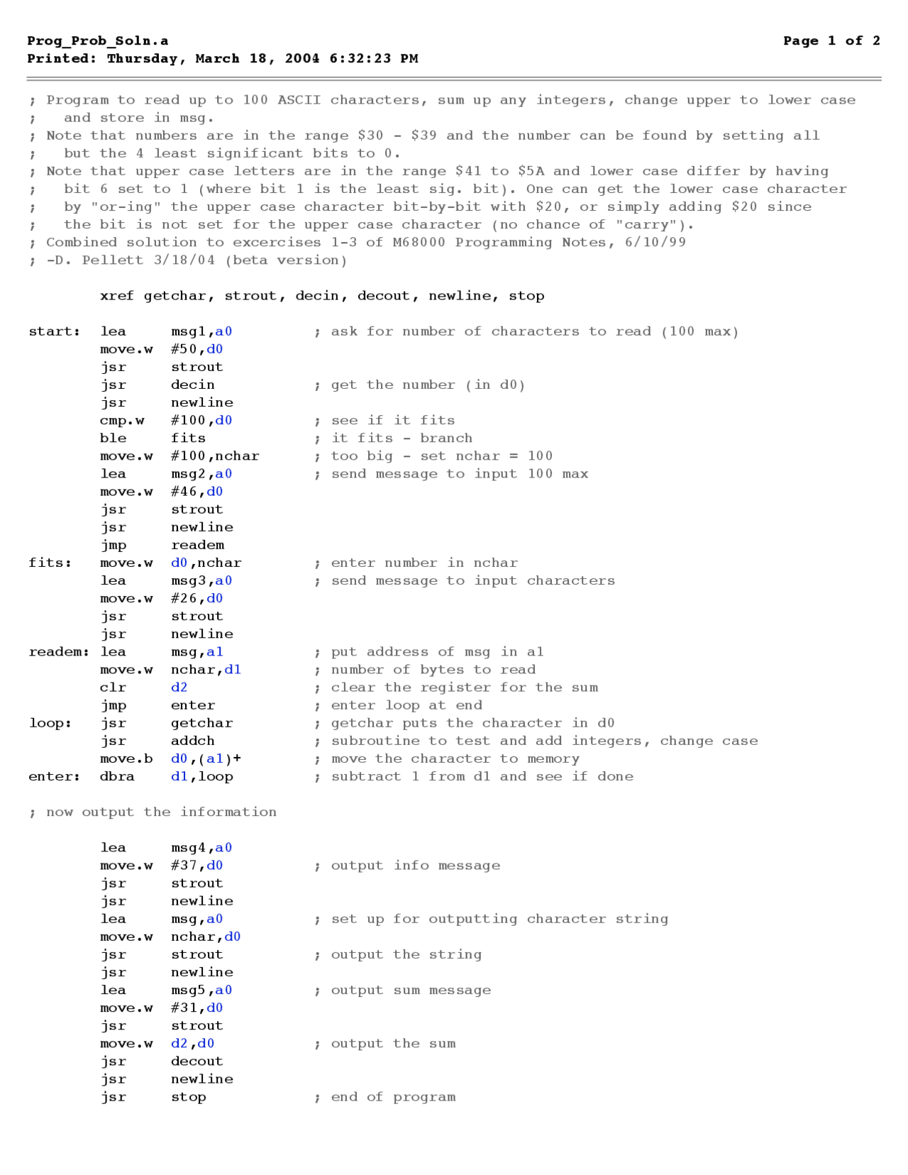 Programming Problems Solutions Of Assignment Phy 116b Docsity