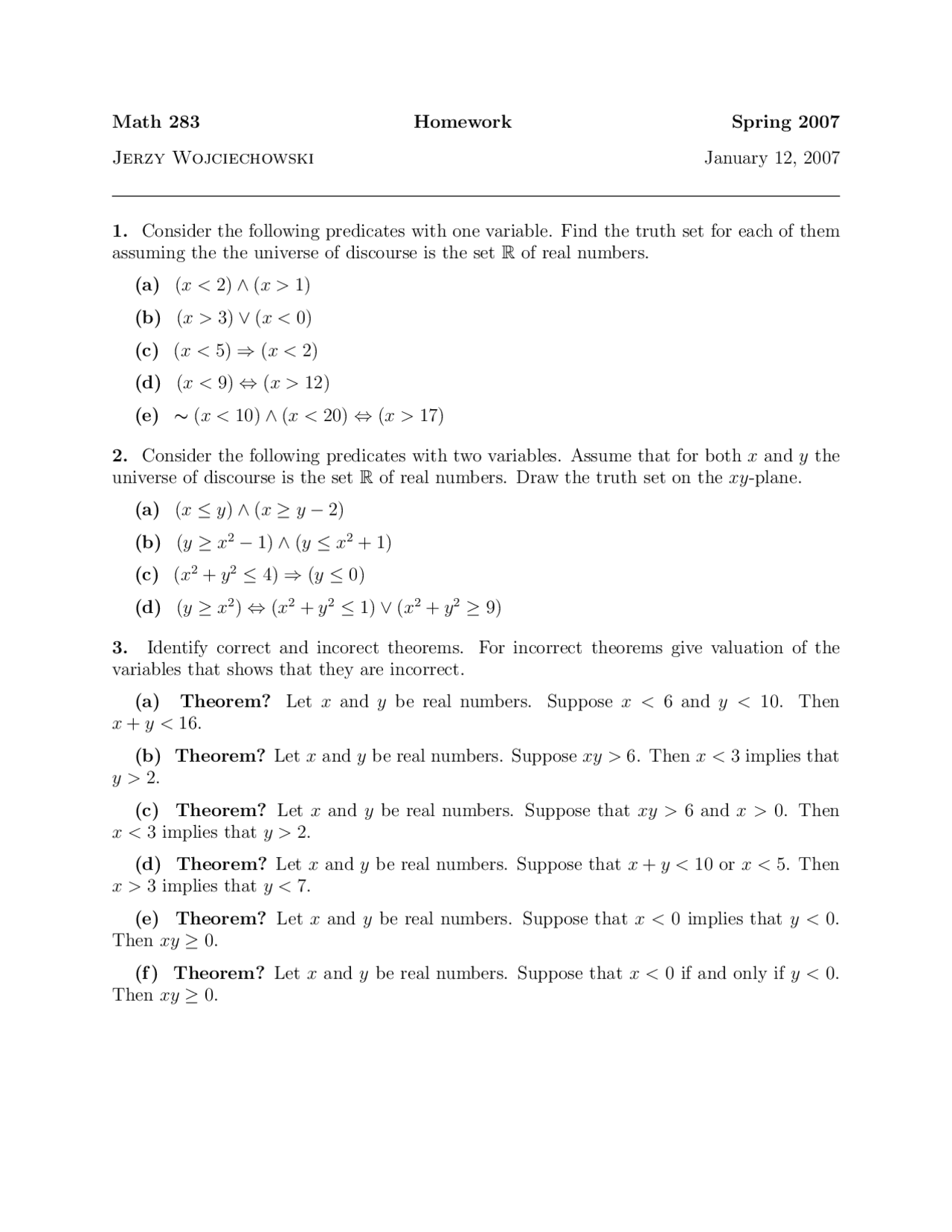 Practice Homework Introduction To Concepts Of Mathematics Math 283