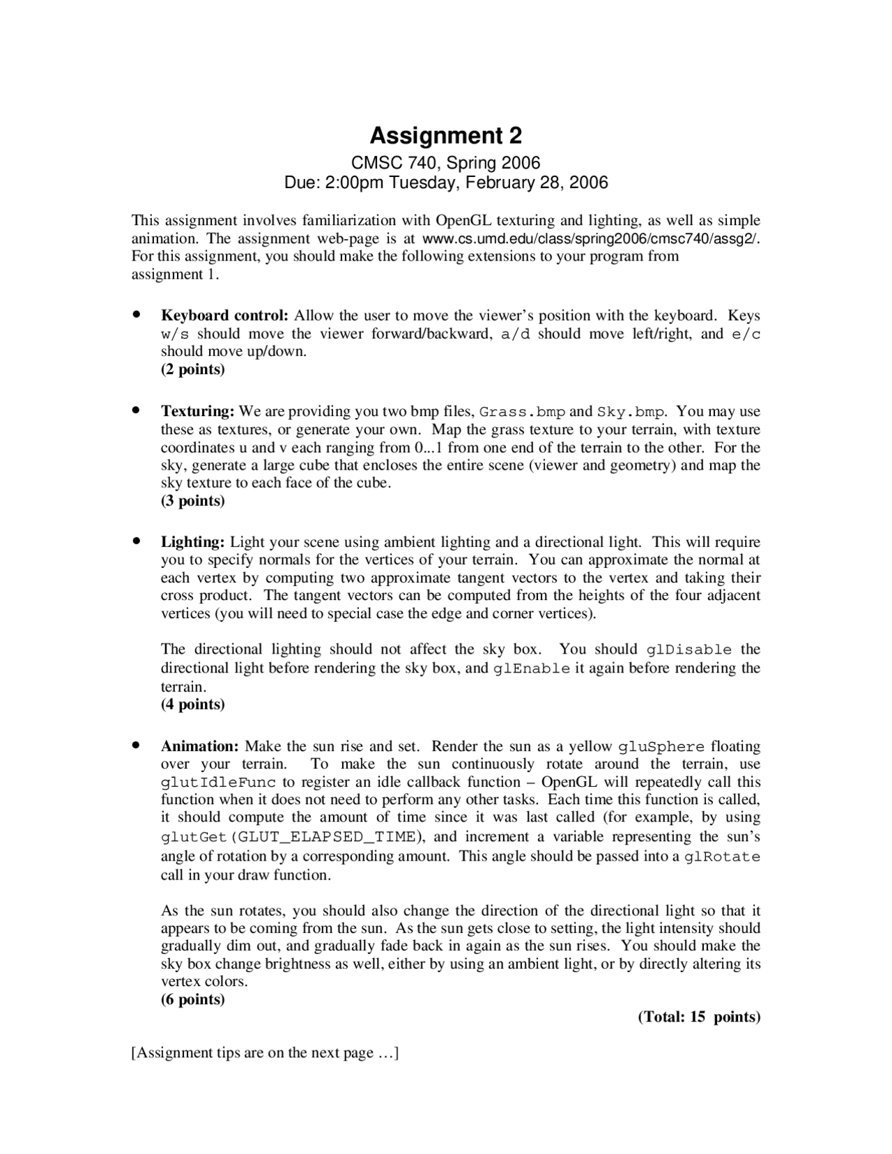 Assignment 2 Tips For Advanced Computer Graphics Cmsc 740 Docsity
