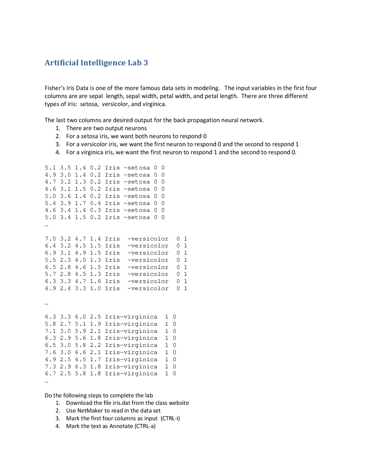 Artificial Intelligence Laboratory 3 Cs 480 Docsity