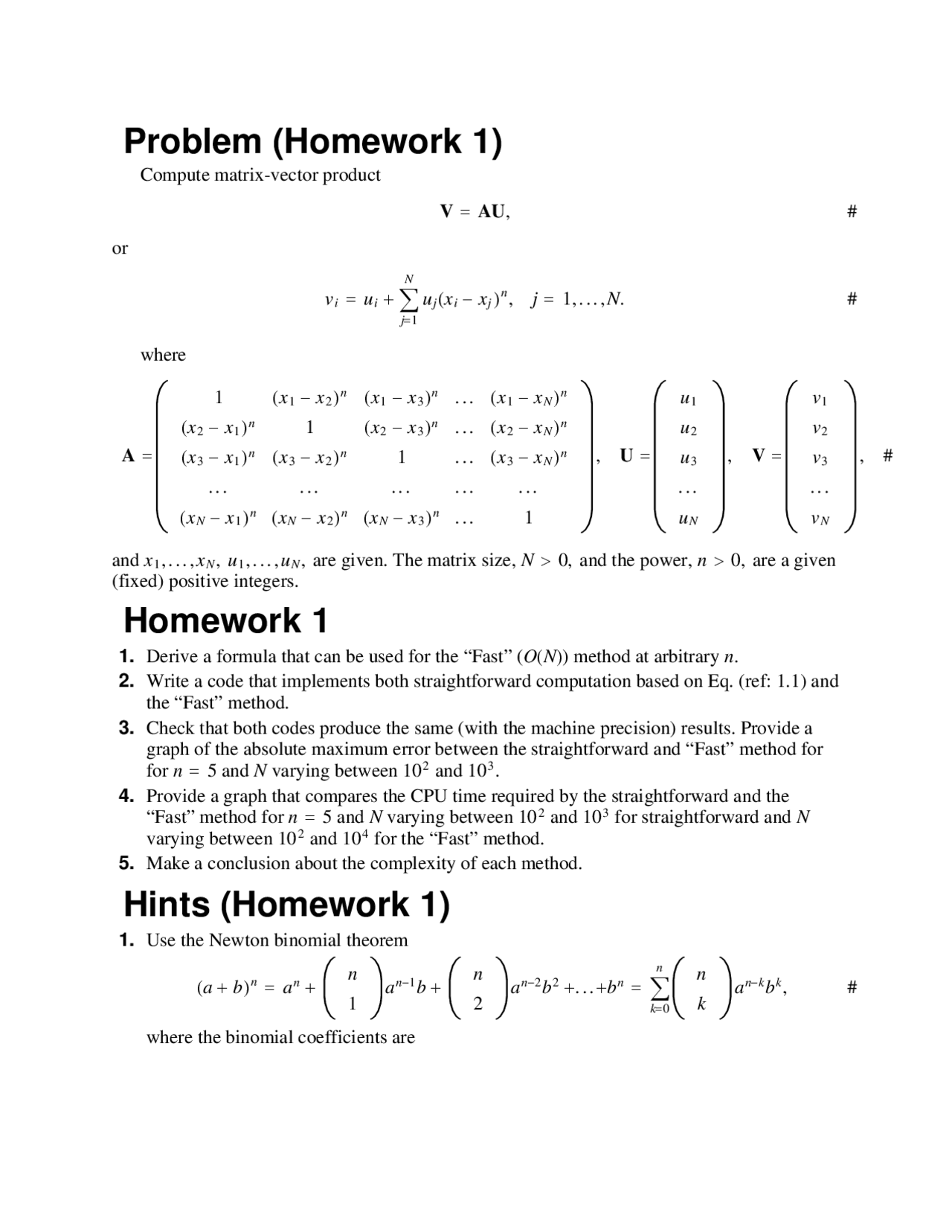 Assignment 1 For Improved Fast Gauss Transform Cmsc 878r Docsity