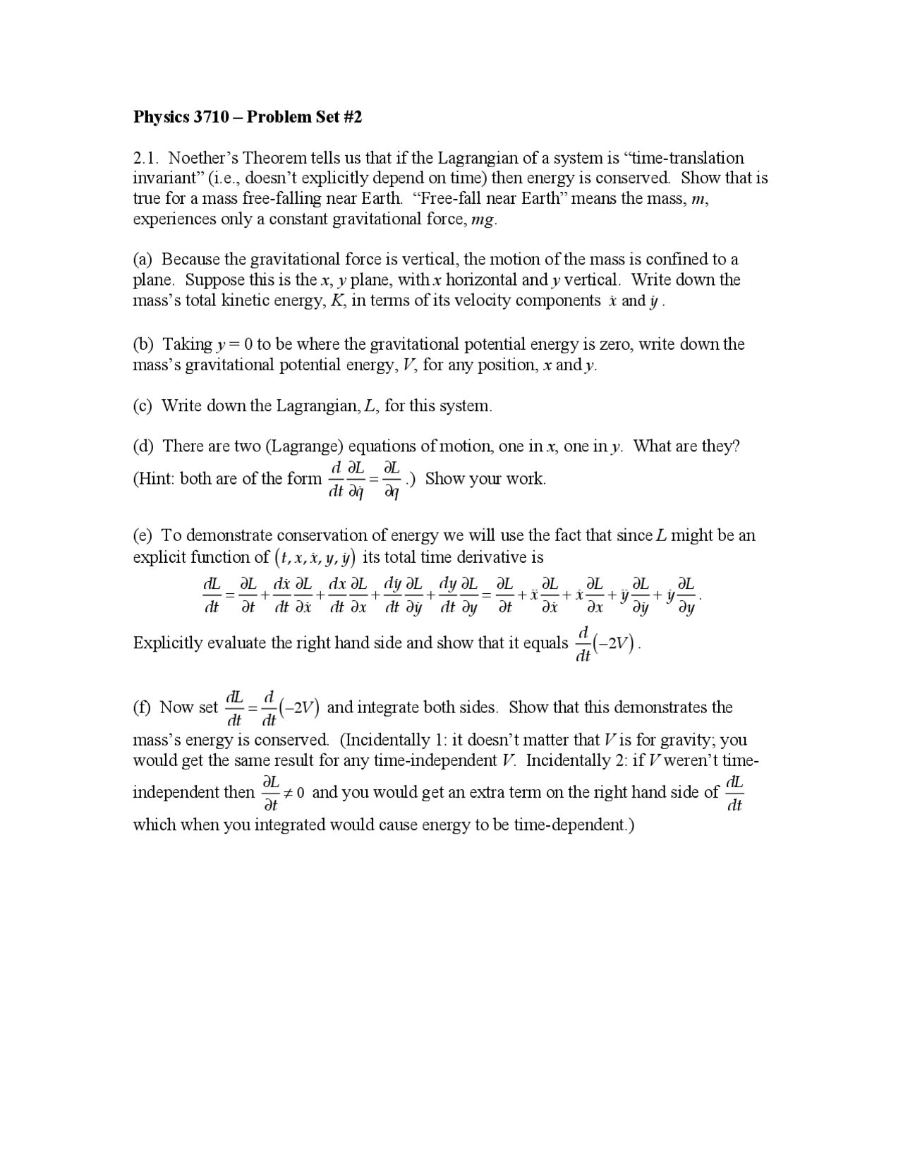 Intermediate Modern Physics Problem Set 2 Phys 3710 Docsity