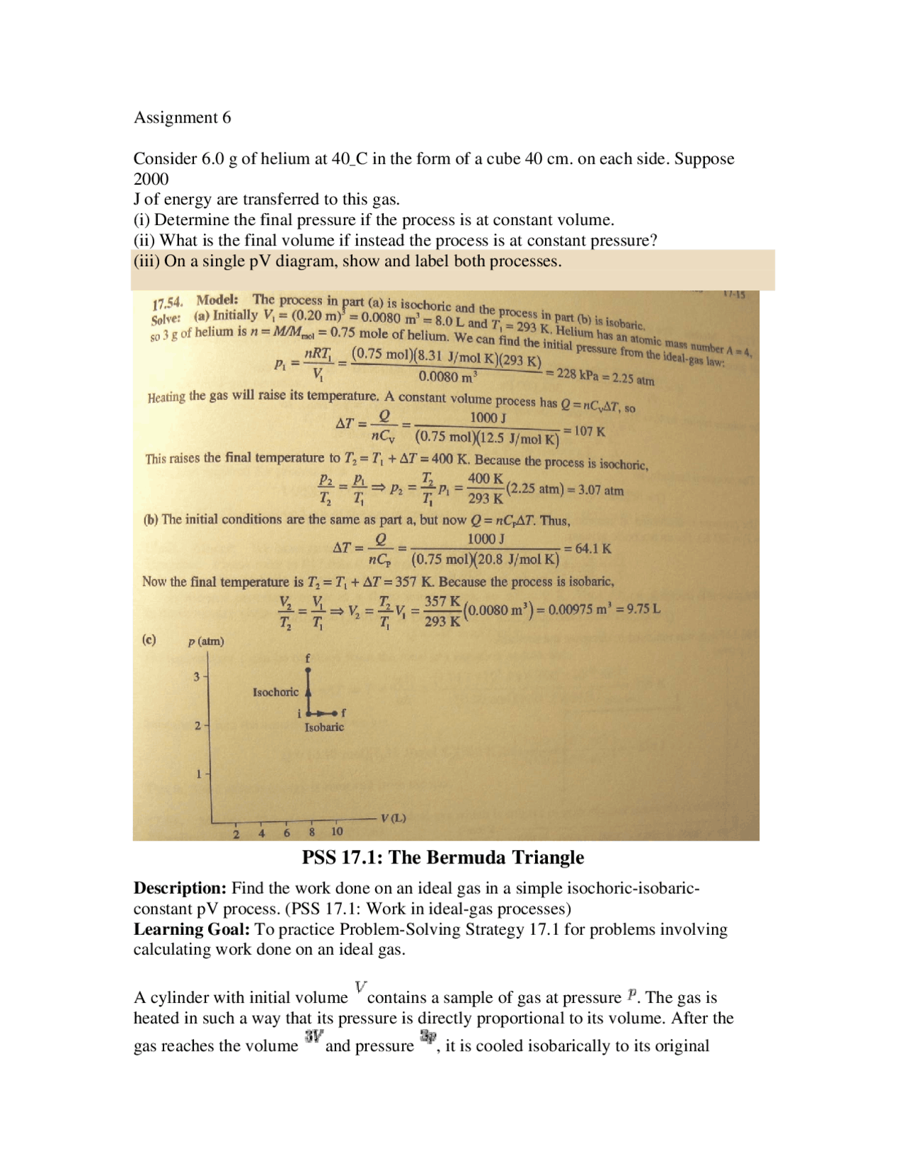 Assignment 6 with Answers - The Bermuda Triangle | PHYS 260 - Docsity