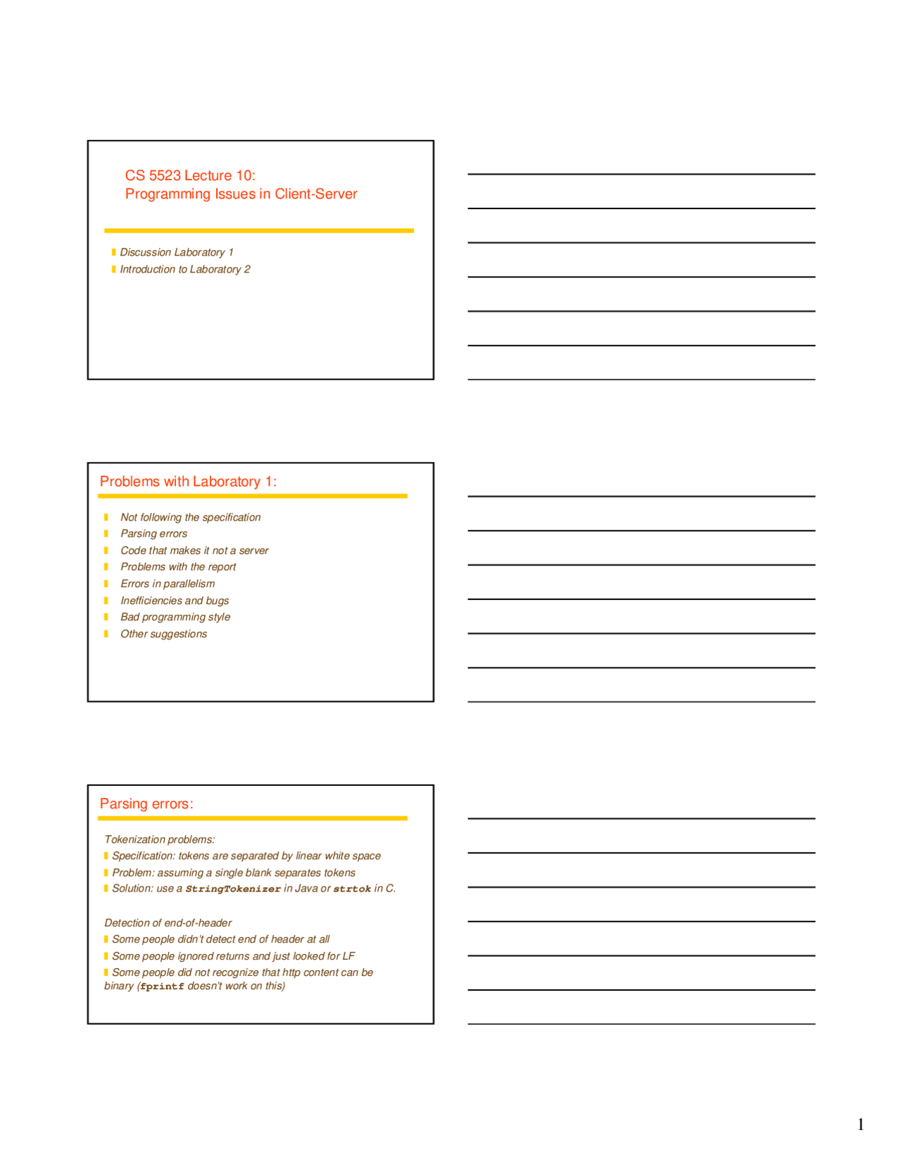Slides On Programming Issues In Client Server Cs 5523 Docsity
