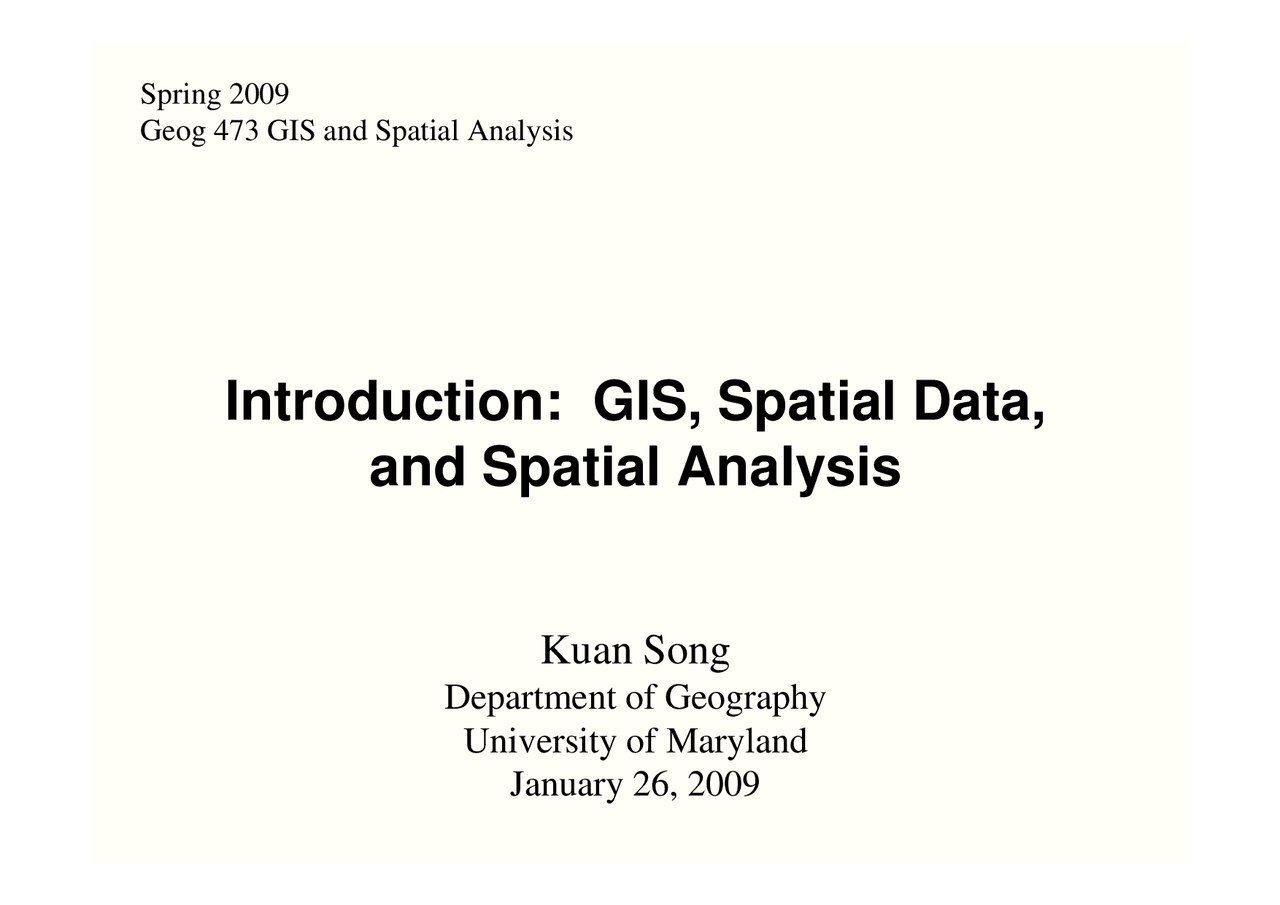 What Is Gis Introduction Gis Spatial Data And Spatial Analysis