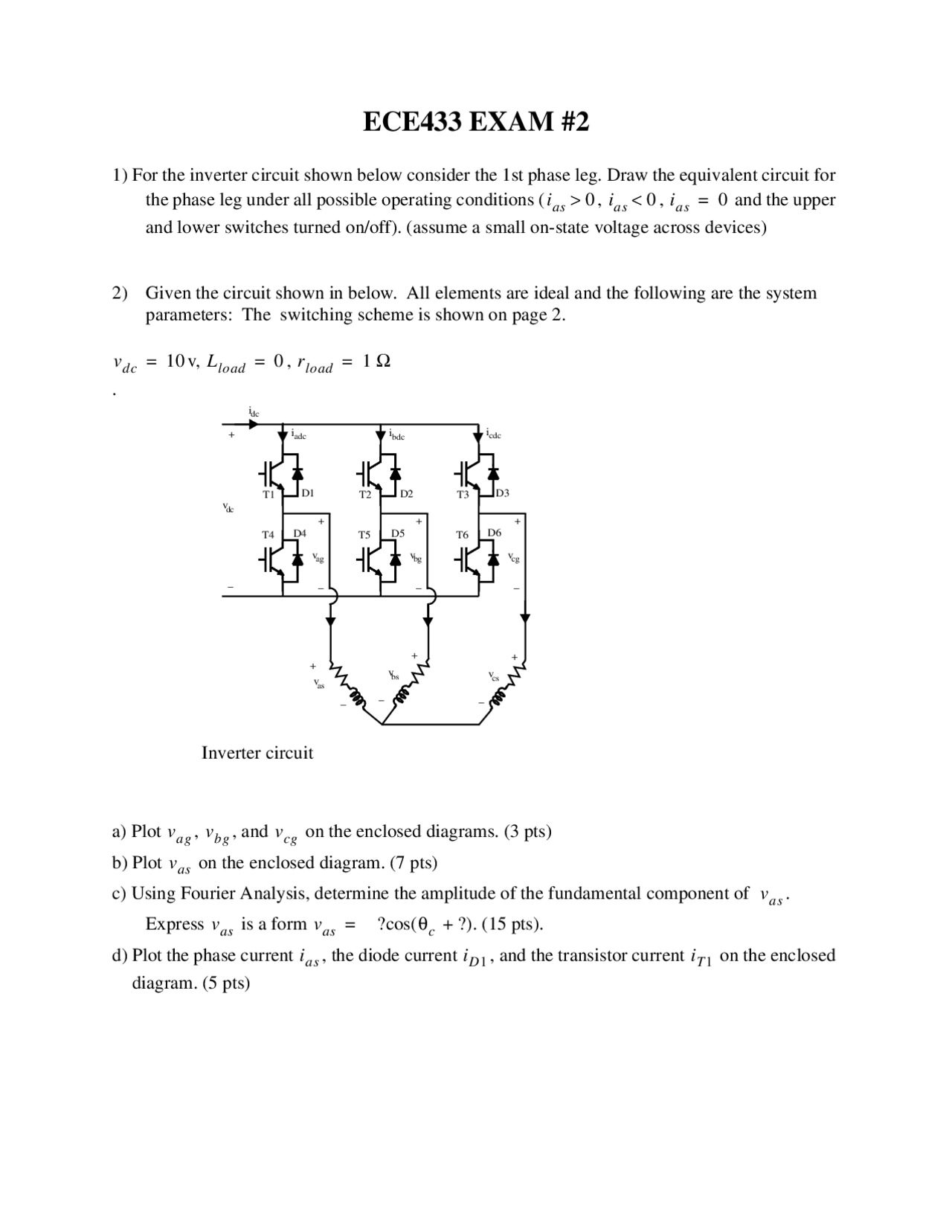 4 Questions On Power Electronics Exam 2 Ece 43300 Docsity