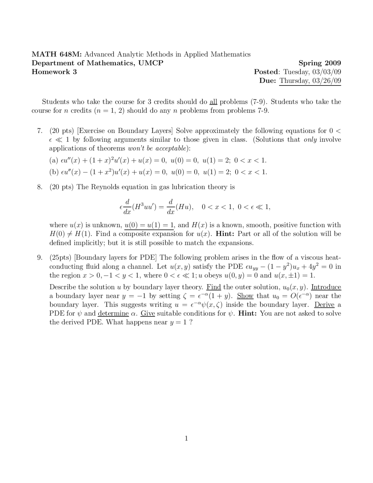 9 Solved Problems on Applied Mathematics - Assignment 3 | MATH 648 ...