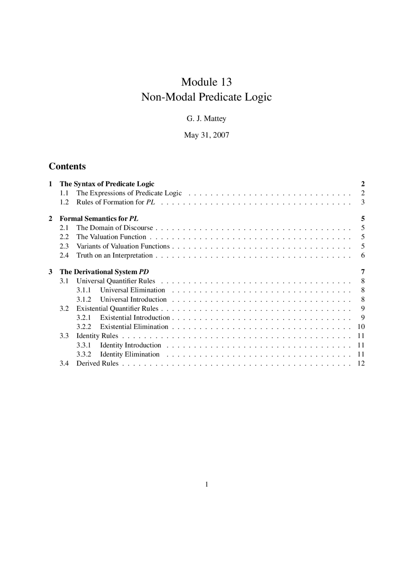 Non Model Predicate Logic Modal Logic Module 13 Phi 134 Docsity
