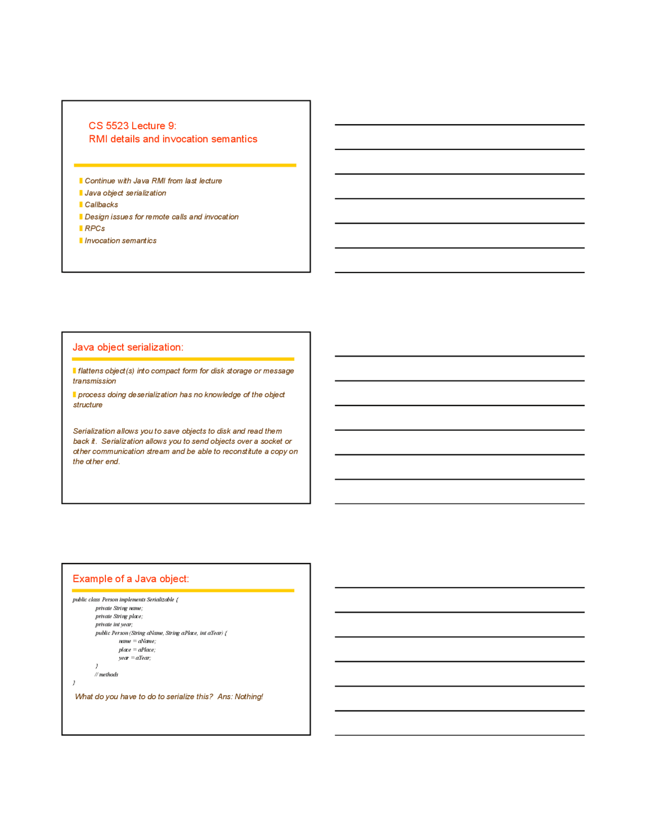 RMI Details and Invocation Semantics - Operating Systems | CS 5523 - Docsity