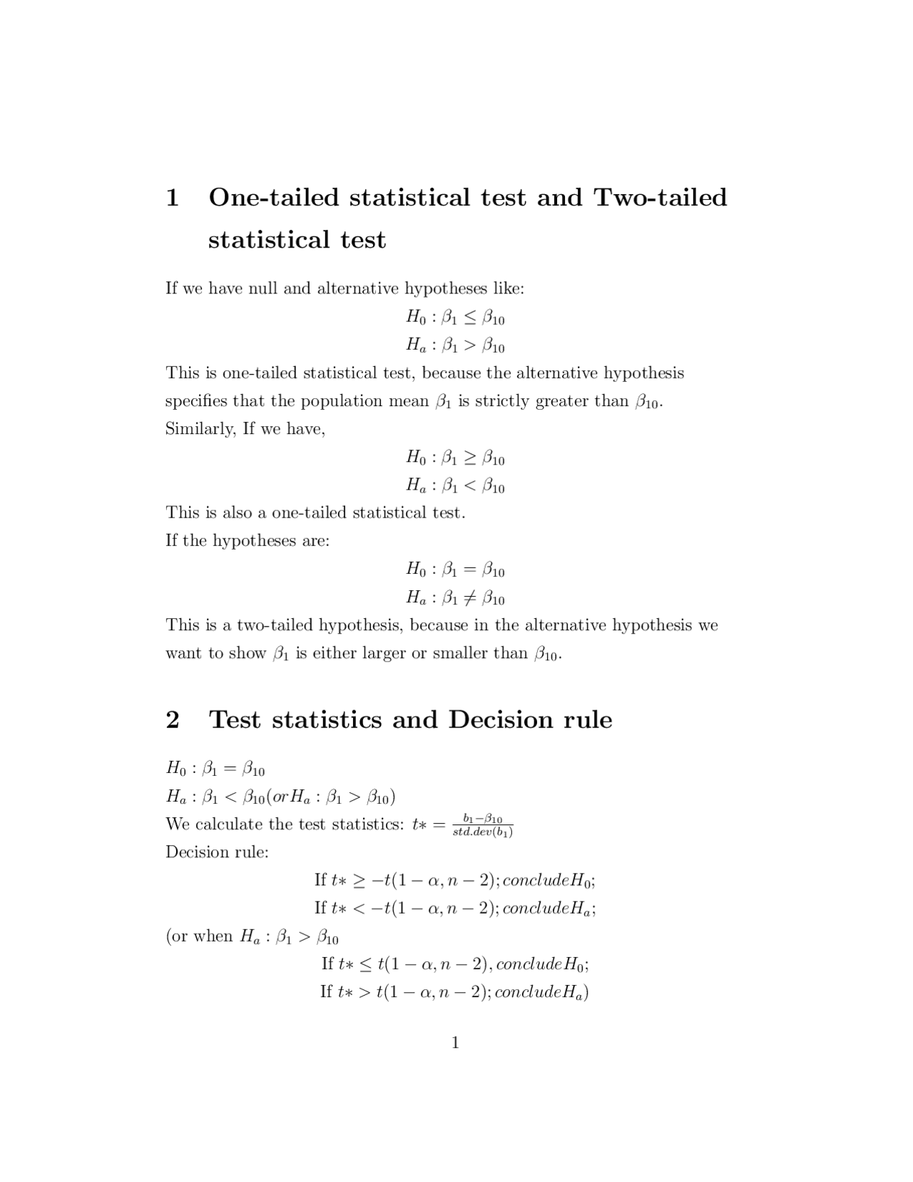 One Tailed Statistical Test and Two Tailed Statistical Test | STA 108 ...