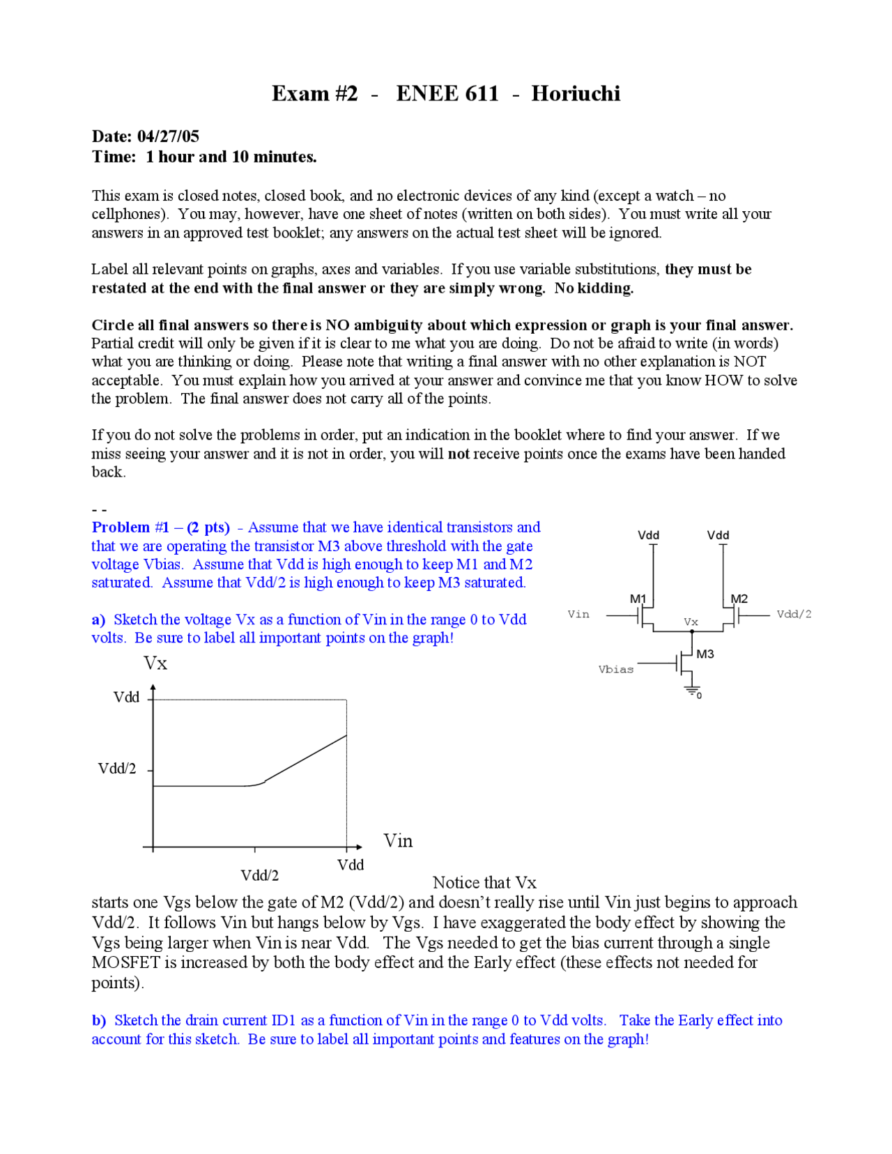 4 Problems On Integrated Circuit Design And Analysis Exam 2 Enee