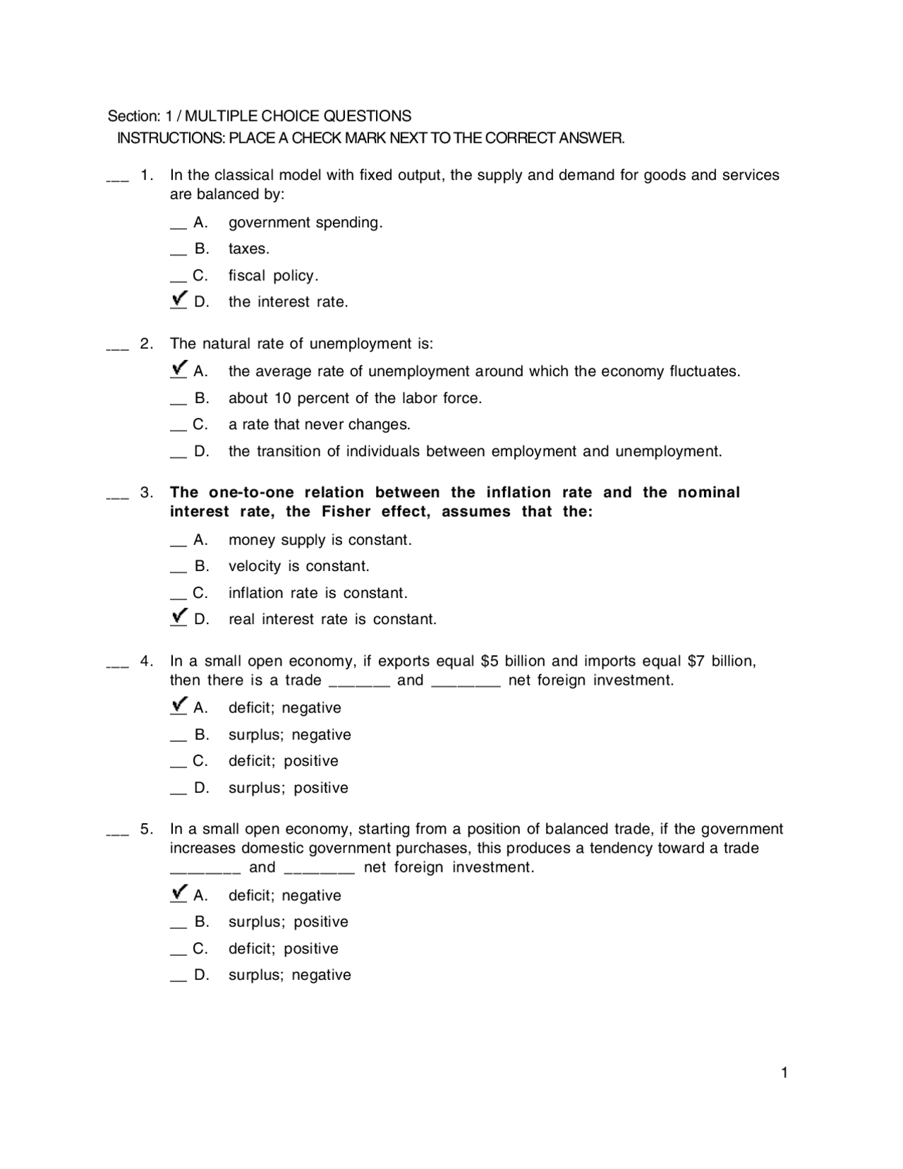 Final Exam Questions With Solutions Intermediate Macroeconomic Theory