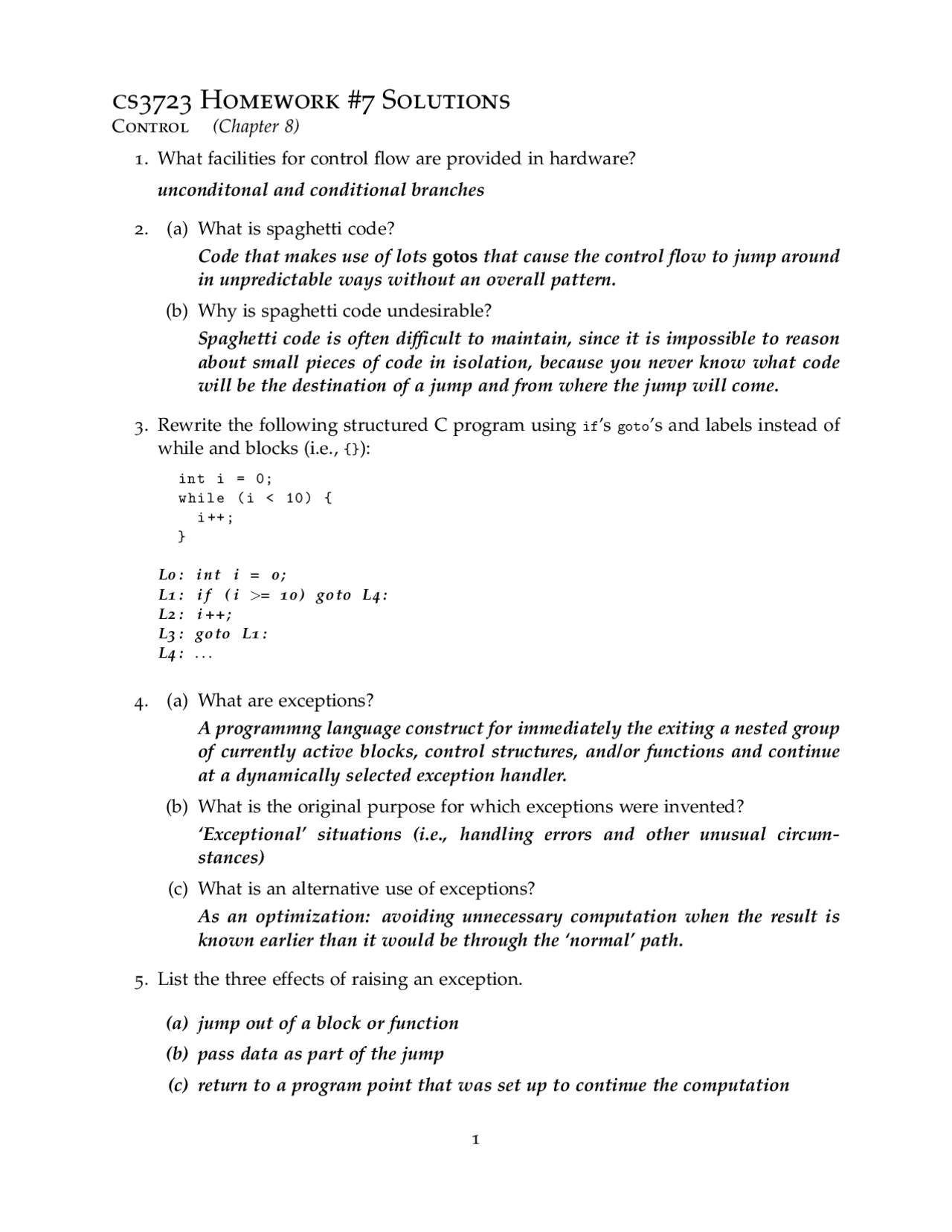 Assignment 7 Solutions Programming Languages Cs 3723 Docsity