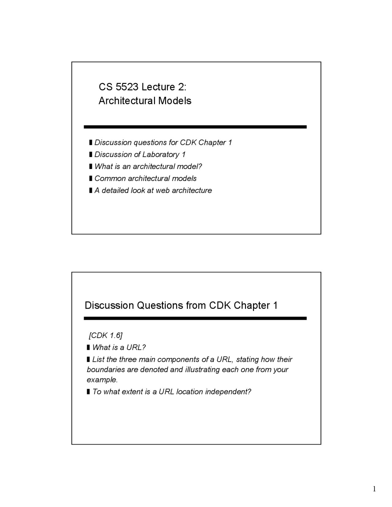 Lab 2 Architectural Models Operating Systems Slides Cs 5523