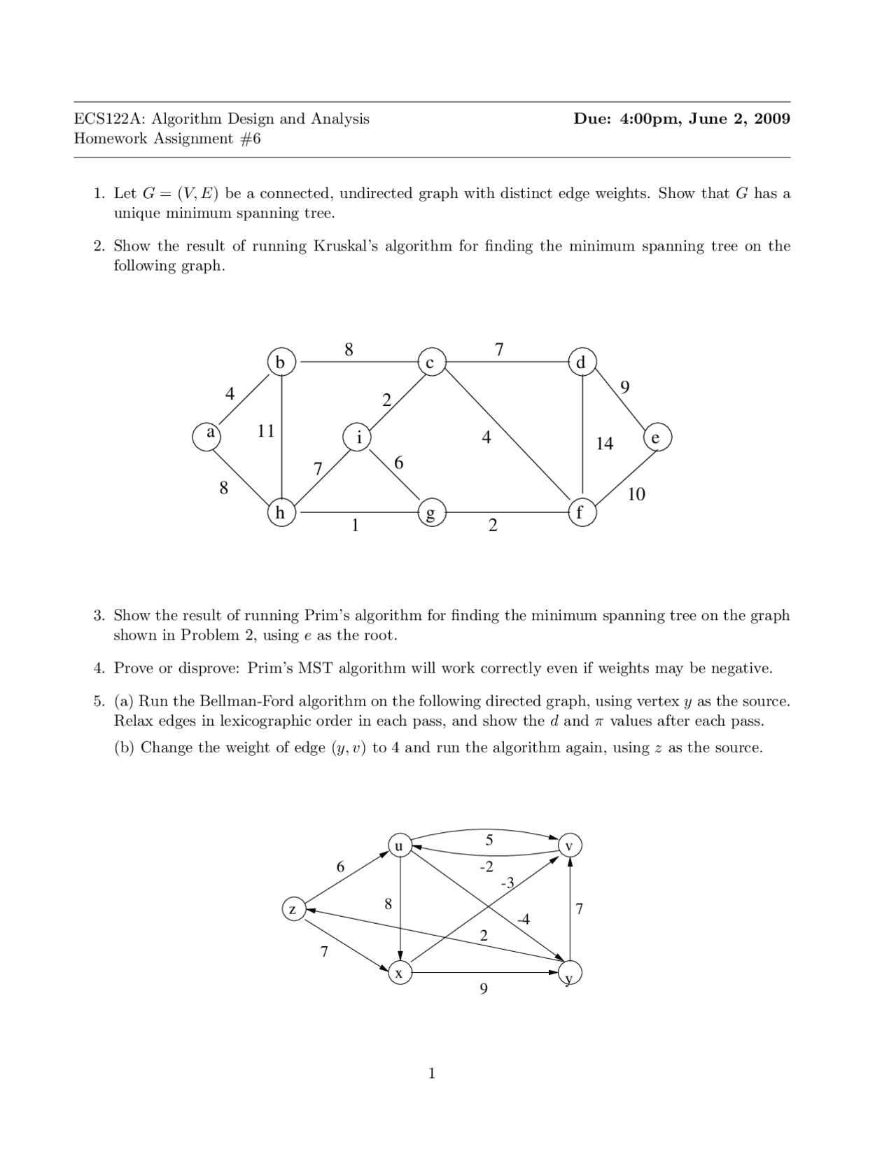 Homework Assignment 6 Algorithm Design Ecs 122a Docsity 6433