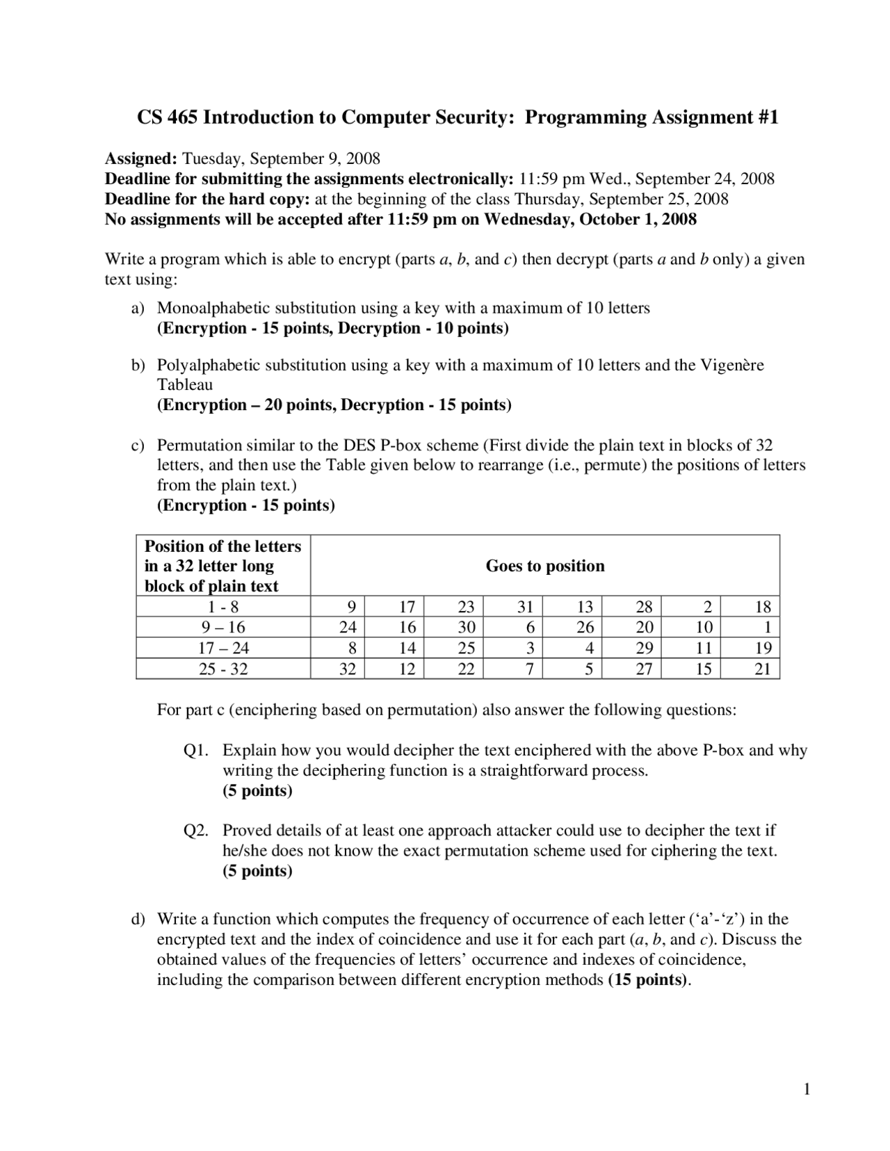 Introduction To Computer Security Homework Cs 465 Docsity