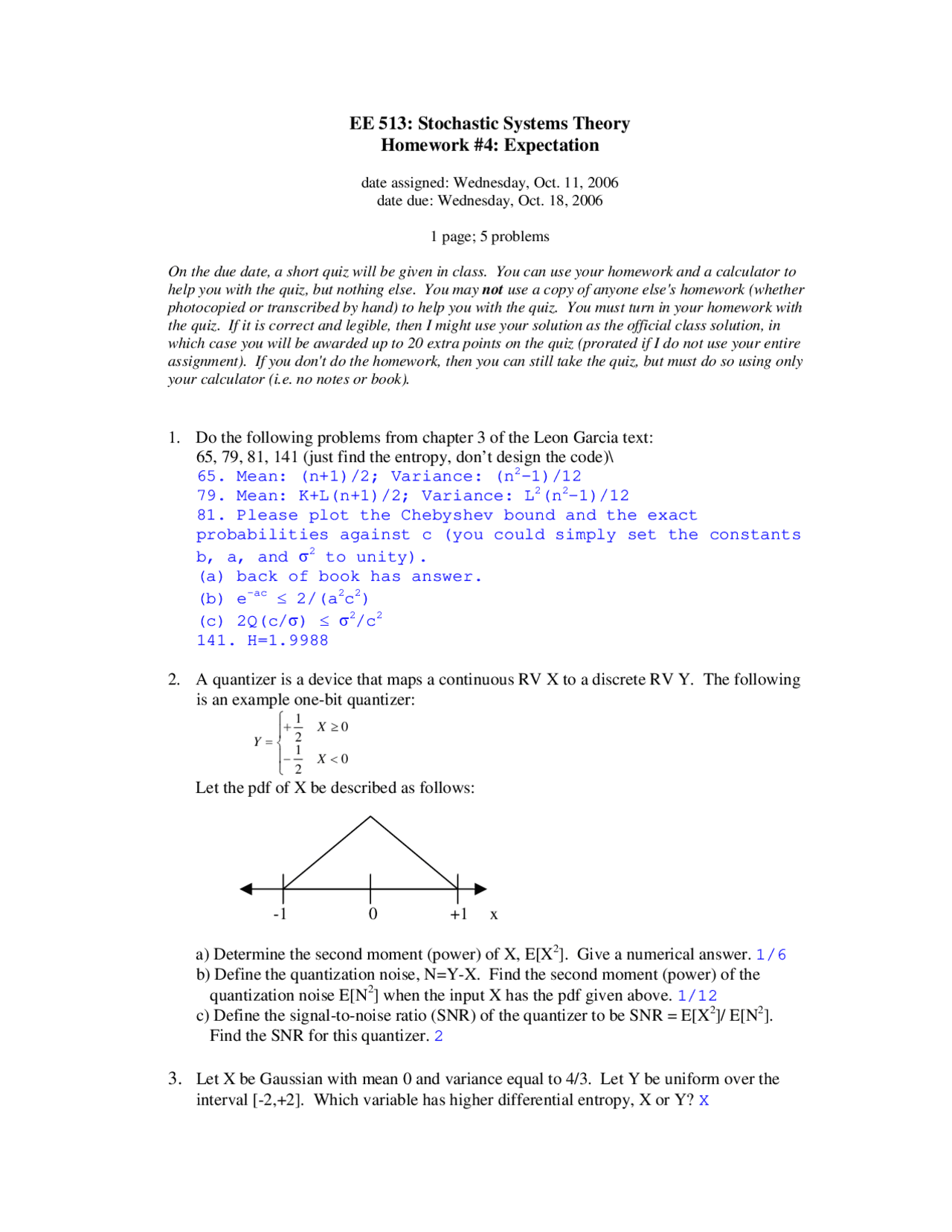 5 Solved Problems On The Expectation Homework 4 Ee 513 Docsity