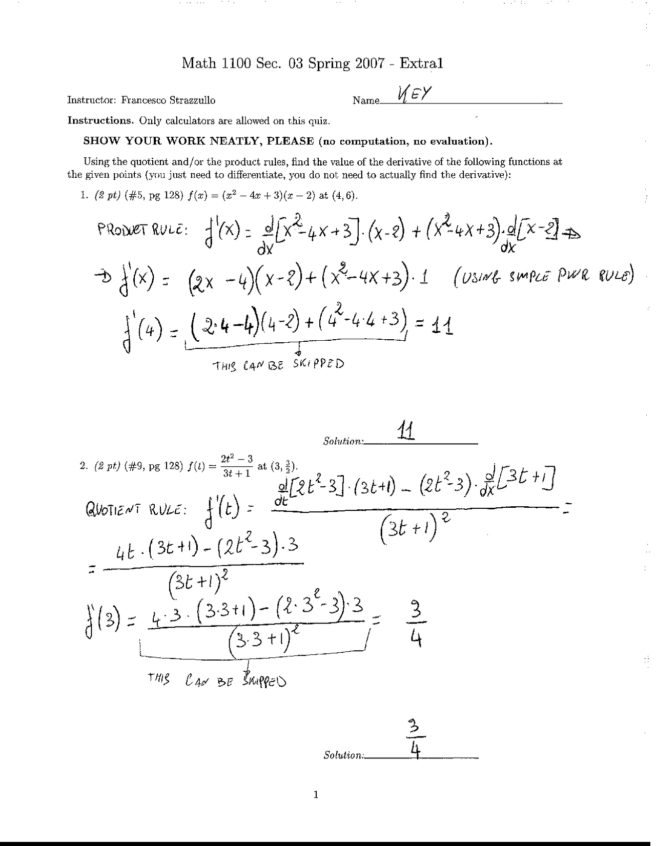 2 Questions With Solutions In Calculus Techniques Assignment Math 1100 Docsity