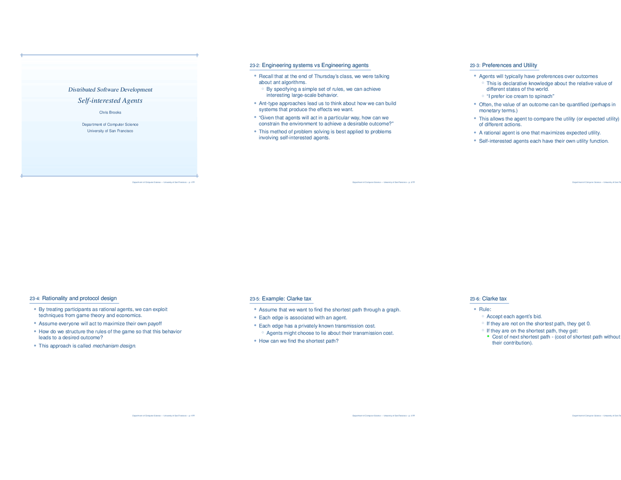 Self Interested Agents Distributed Software Develop Cs 682 Docsity 