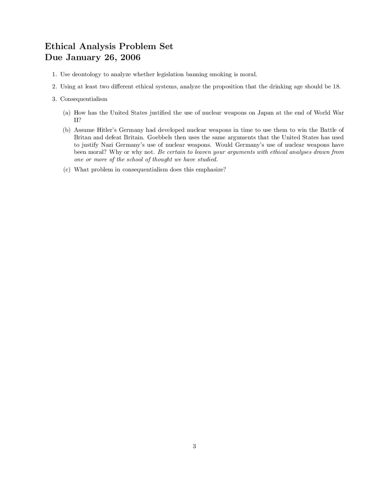 Ethical Analysis Problem Set Ethics In An Age Of Technology Ecs 188