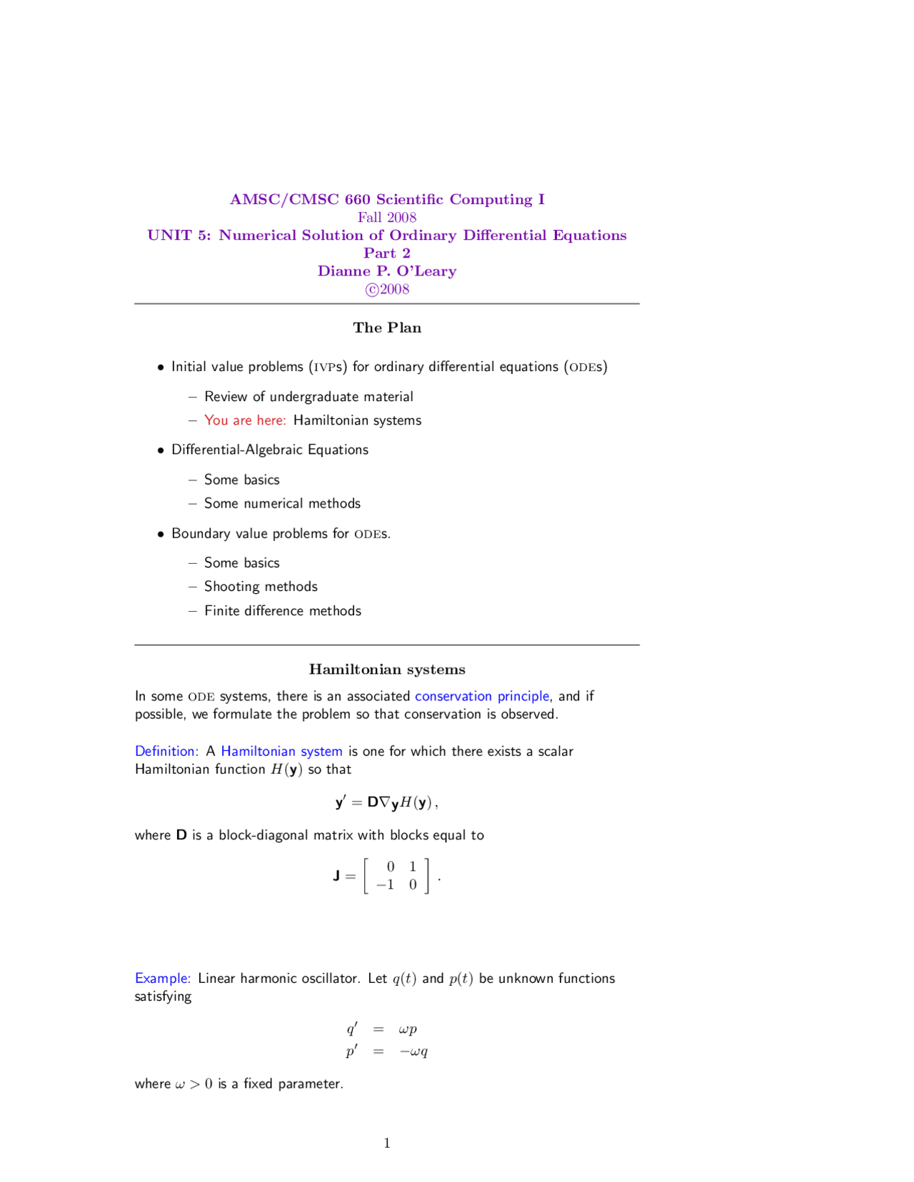 Numerical Solution Of Ordinary Differential Equations Review Sheet