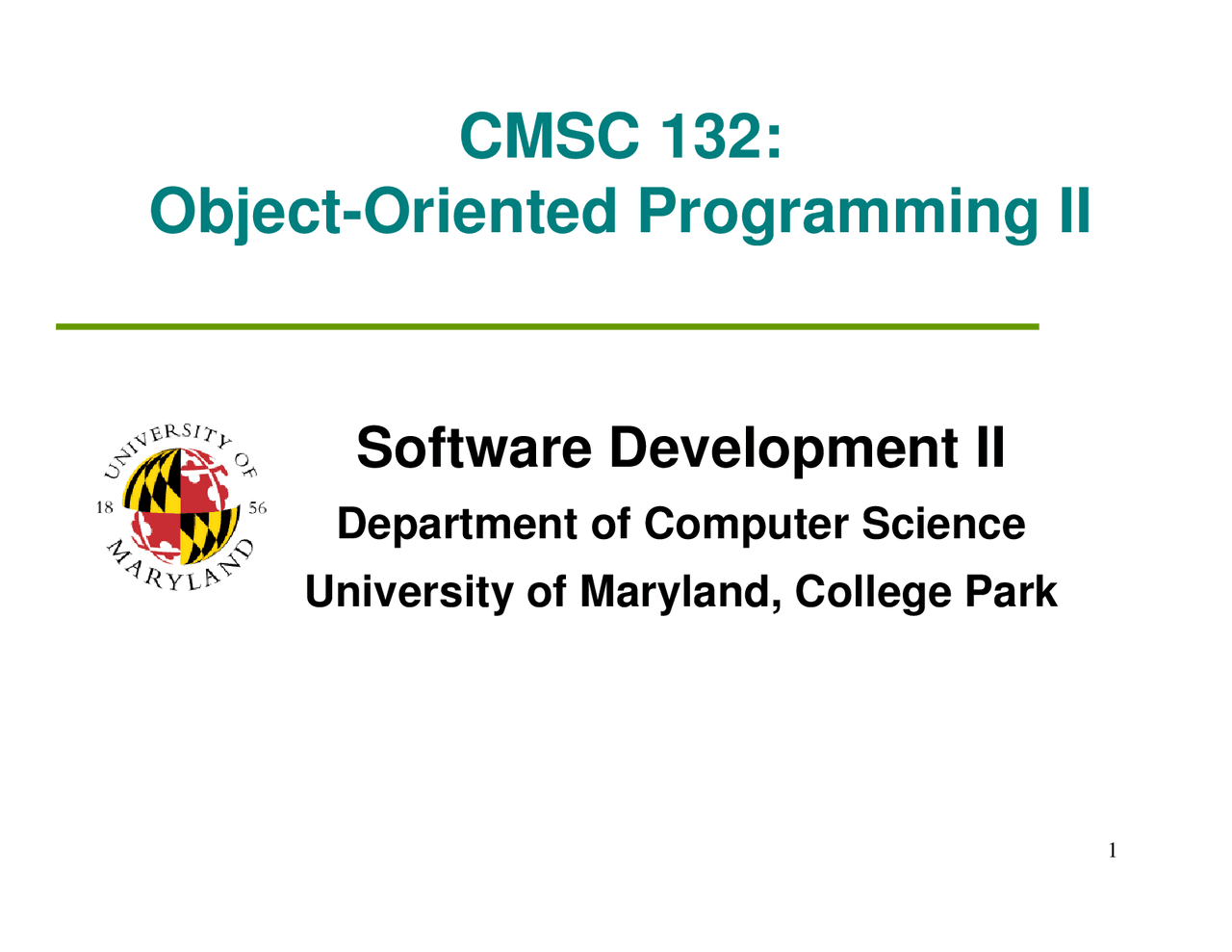 Software Development Ii Object Oriented Program Ii Cmsc 132 Docsity 5775