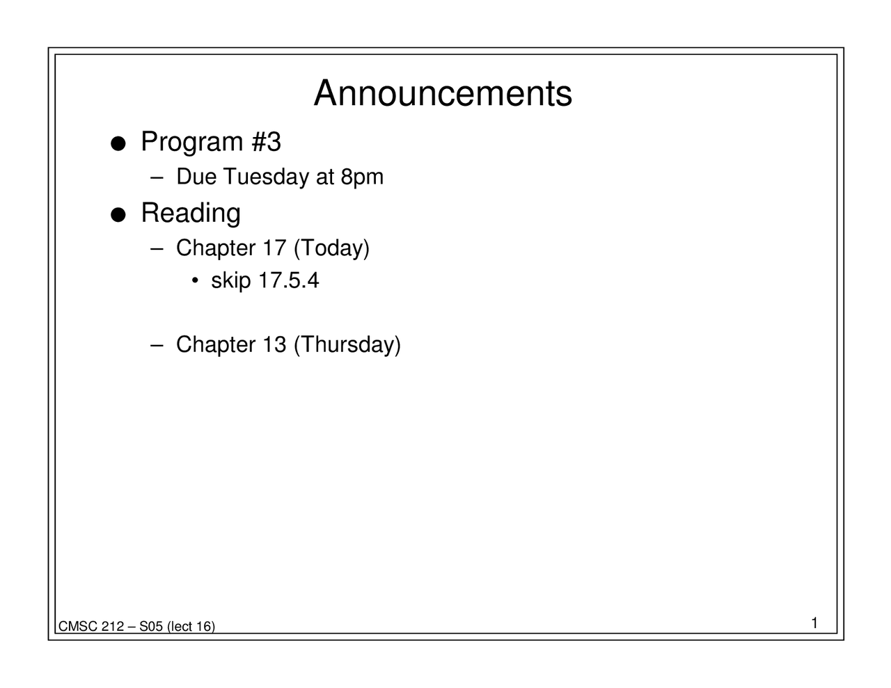 Implementation Hiding Lecture Slides Cmsc 212 Docsity