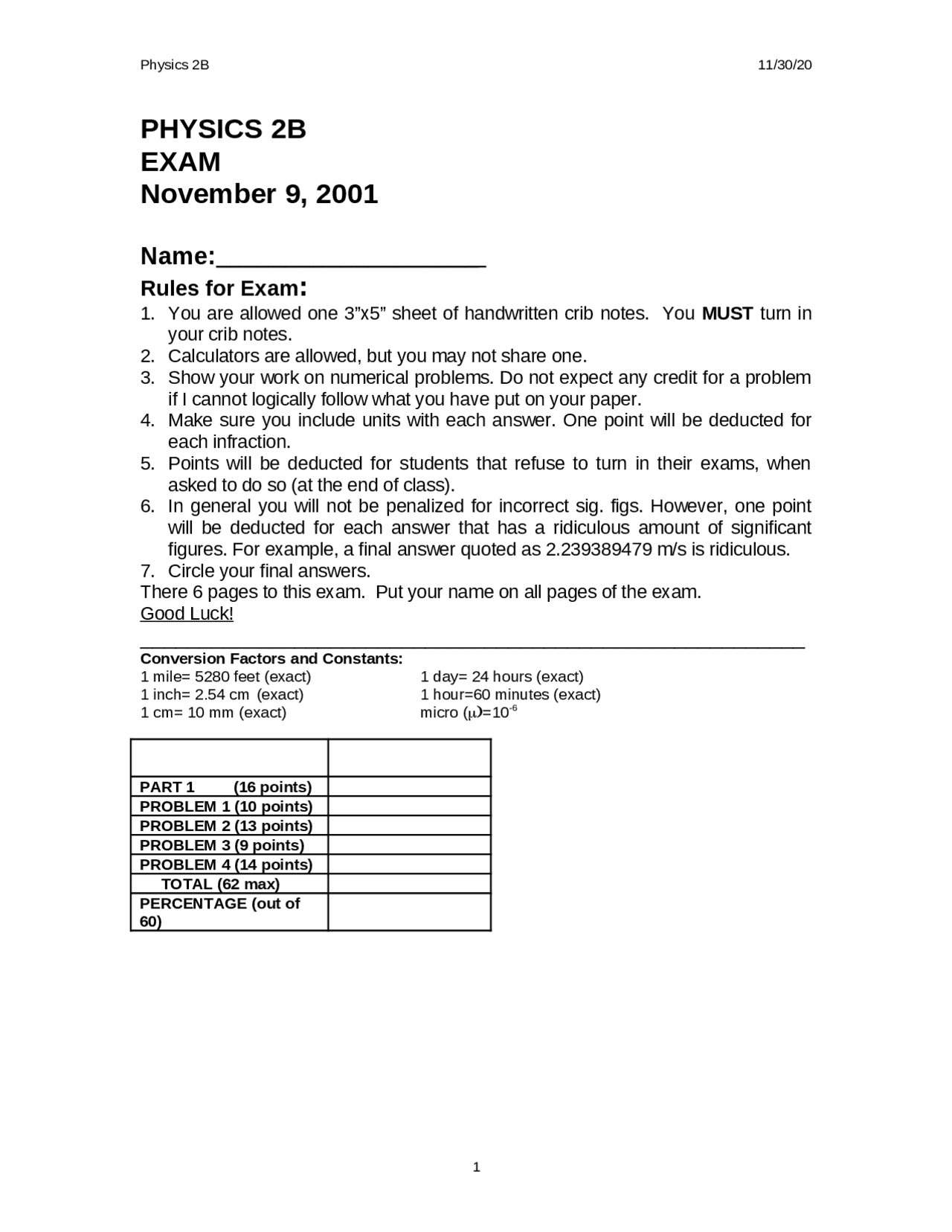 8 Multiple Choice Questions For General Physics Exam With Answers