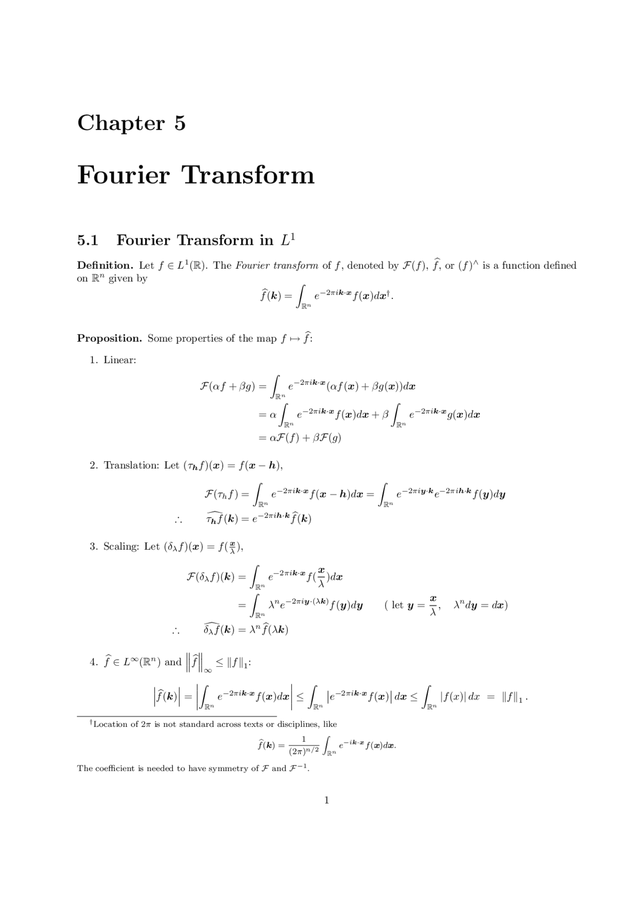Fourier Transform Lecture Notes Mat 201c Docsity