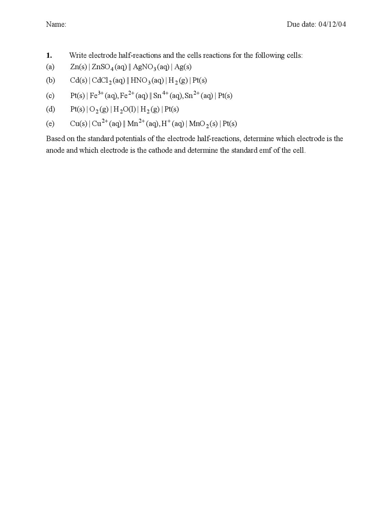 13 Unsolved Questions For Assignment 9 Physical Chemistry Chem 3520