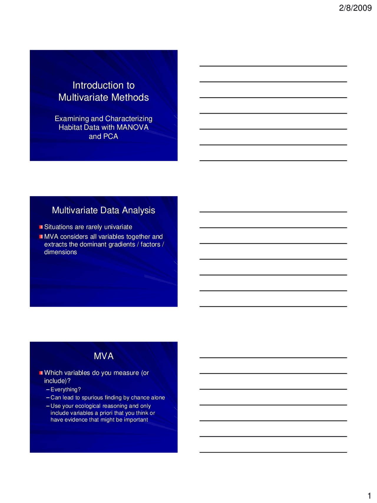 Introduction To Multivariate Methods Lecture Slides Wman 175