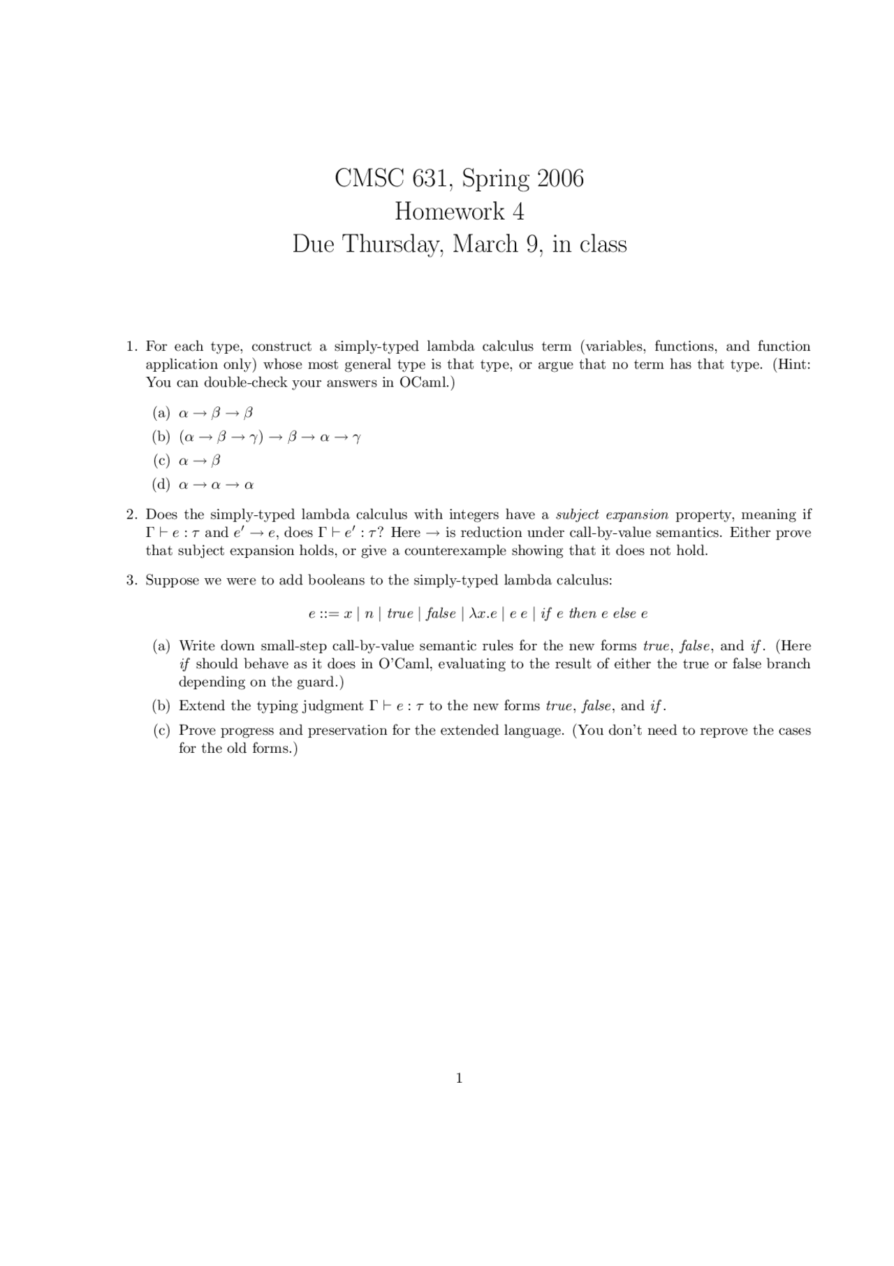 Homework 4 Questions Program Analysis And Understanding Cmsc 631 Docsity