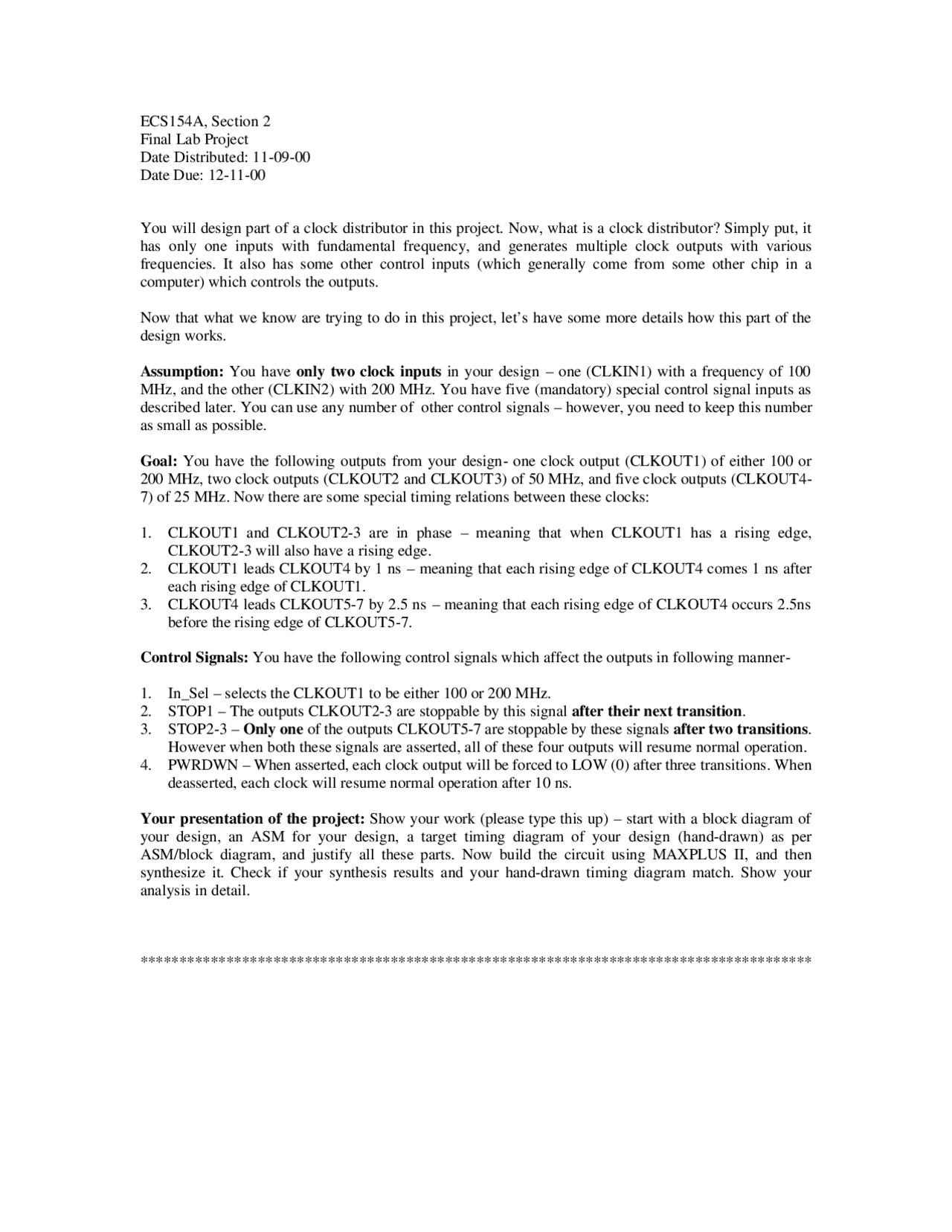 Computer Architecture - Final Lab Project | ECS 154A - Docsity